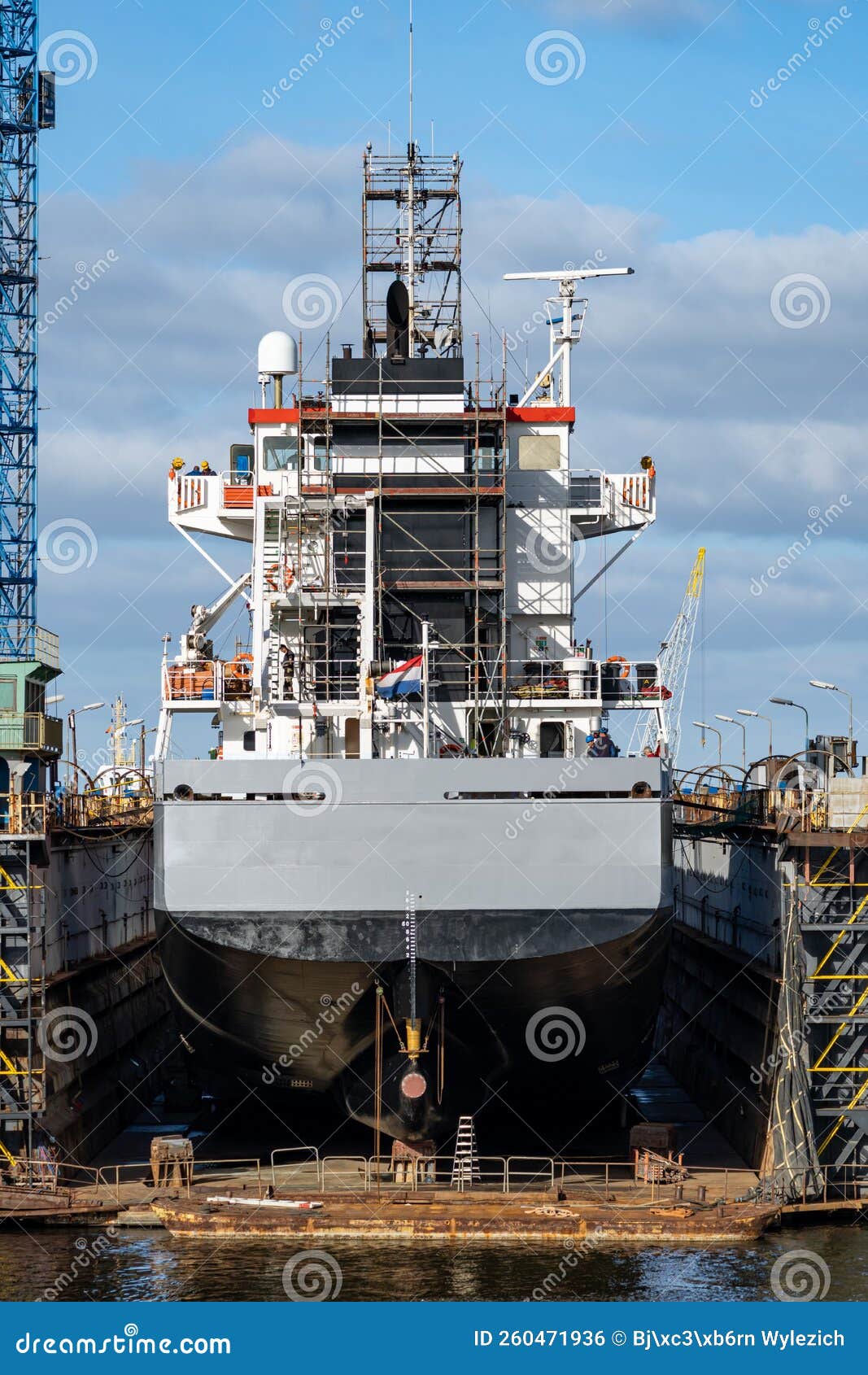 Ship in floating dock stock photo. Image of maritime - 260471936