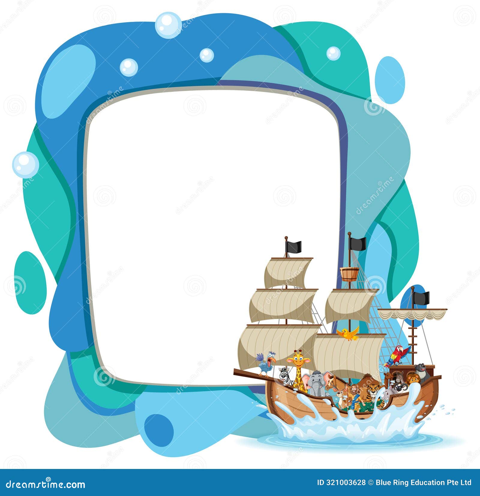 A ship with a frame stock vector. Illustration of crew - 321003628