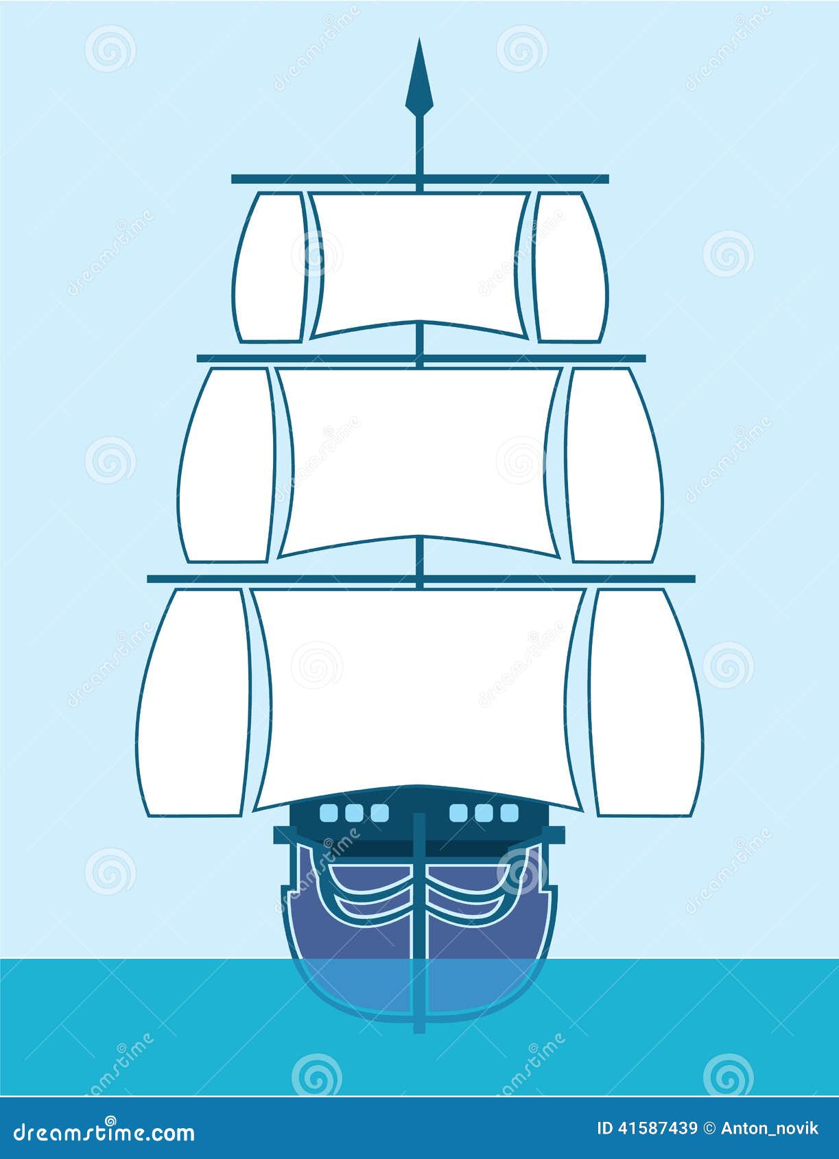 Ship front stock vector. Illustration of freedom, sail - 41587439
