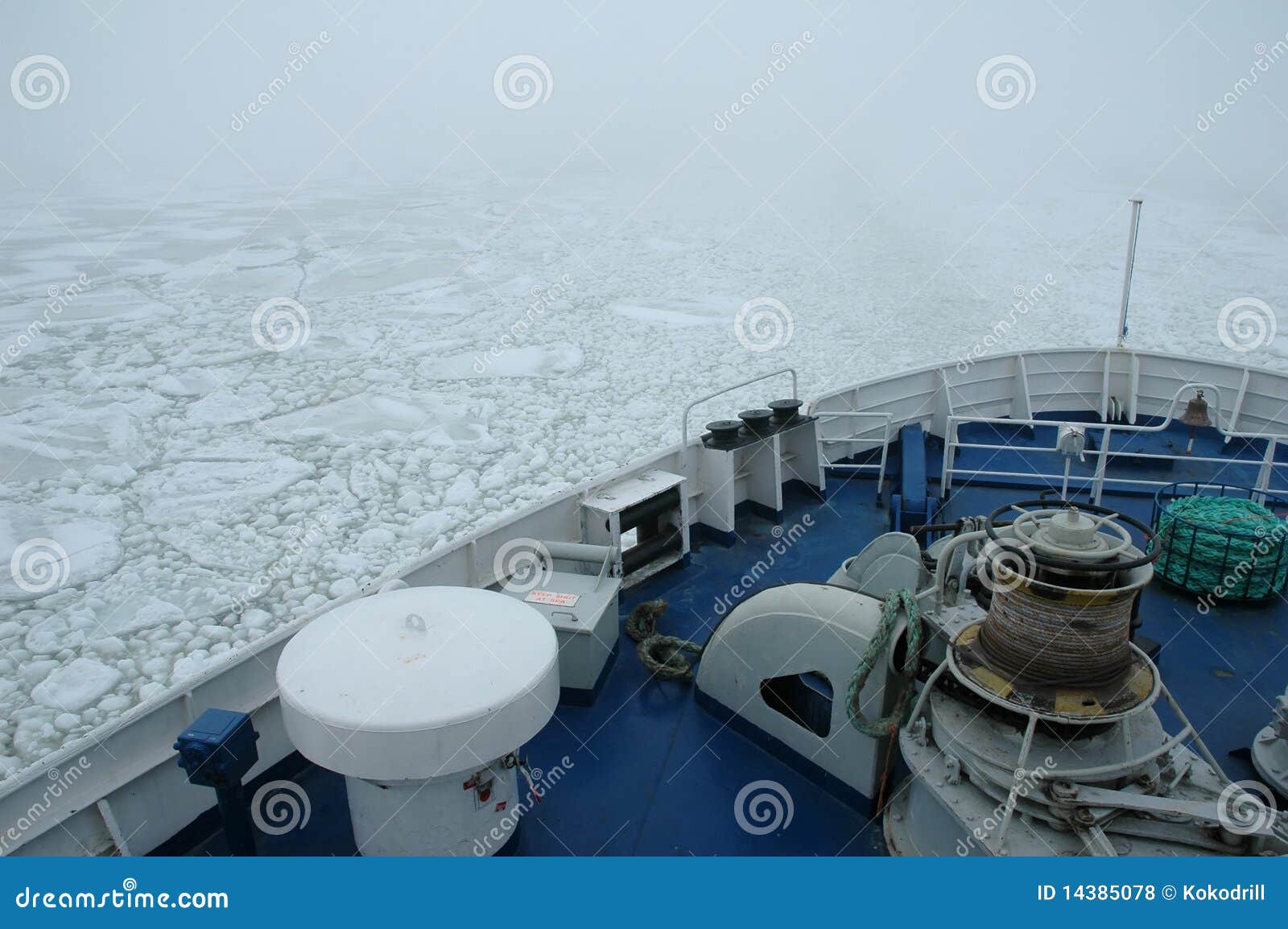 Ship on frozen sea stock photo. Image of navigation, berth - 14385078