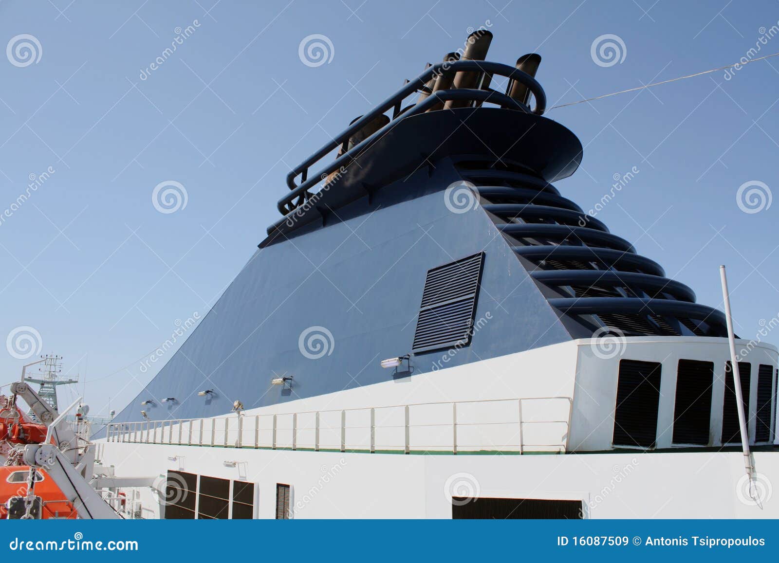 Ship funnel stock image. Image of cyclades, aegean, funnel - 16087509