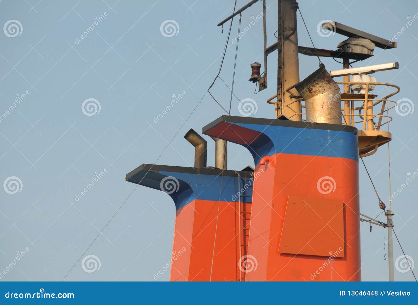 Ship funnels stock photo. Image of chimney, funnel, smokestack - 13046448