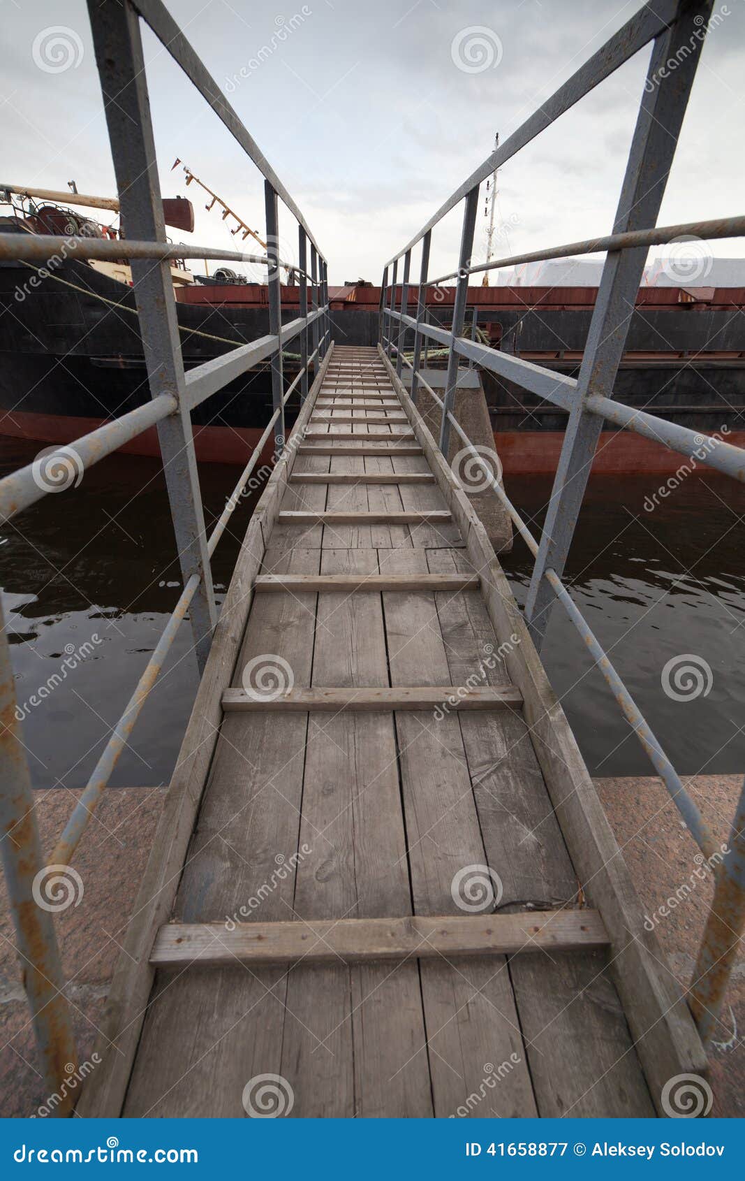 Ship gangway stock image. Image of river, barge, water - 41658877