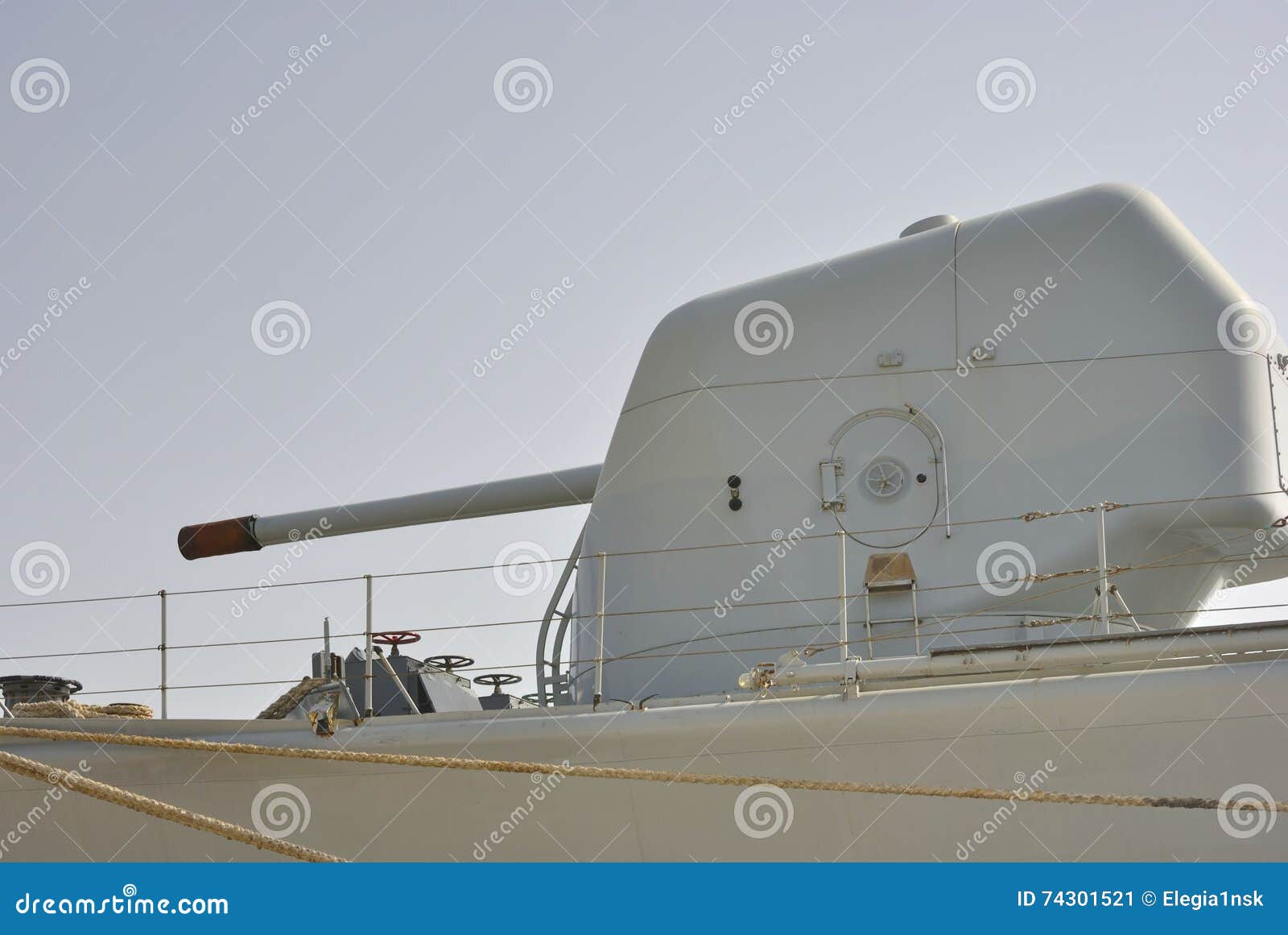 Ship gun on military ship. stock image. Image of weapon - 74301521