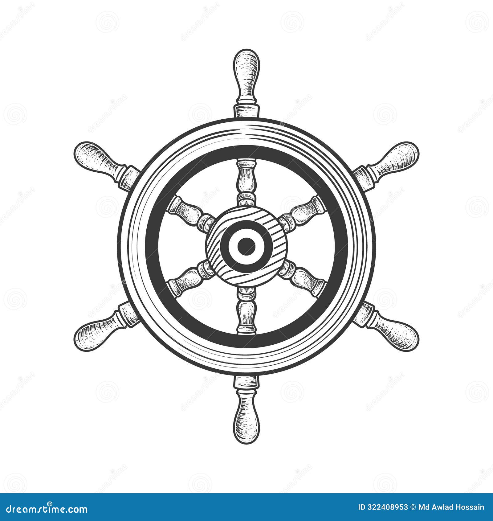 Ship Handle Wheel Vintage Vector Design Stock Vector - Illustration of ...