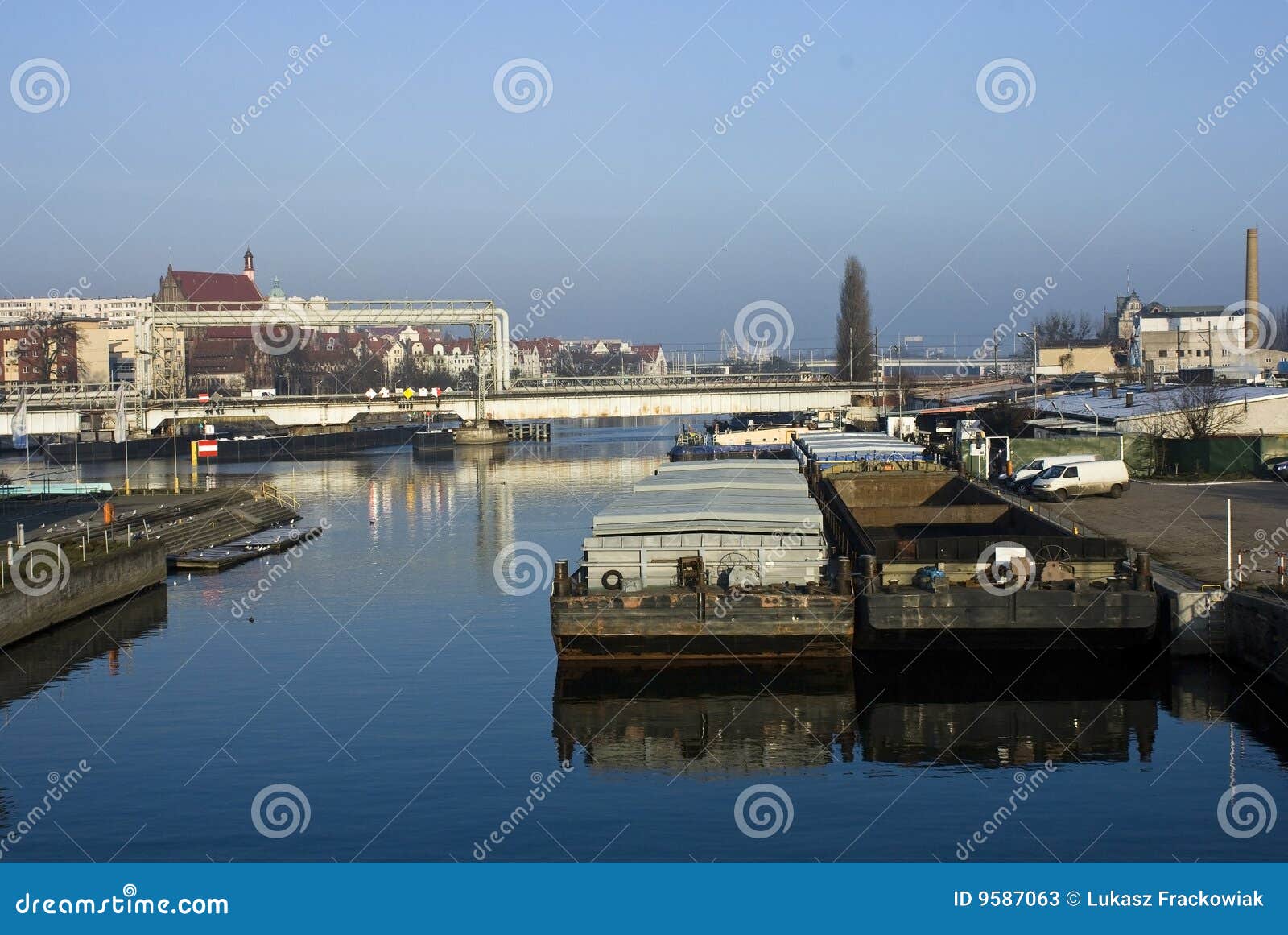 Ship in harbour stock image. Image of odra, boat, polish - 9587063