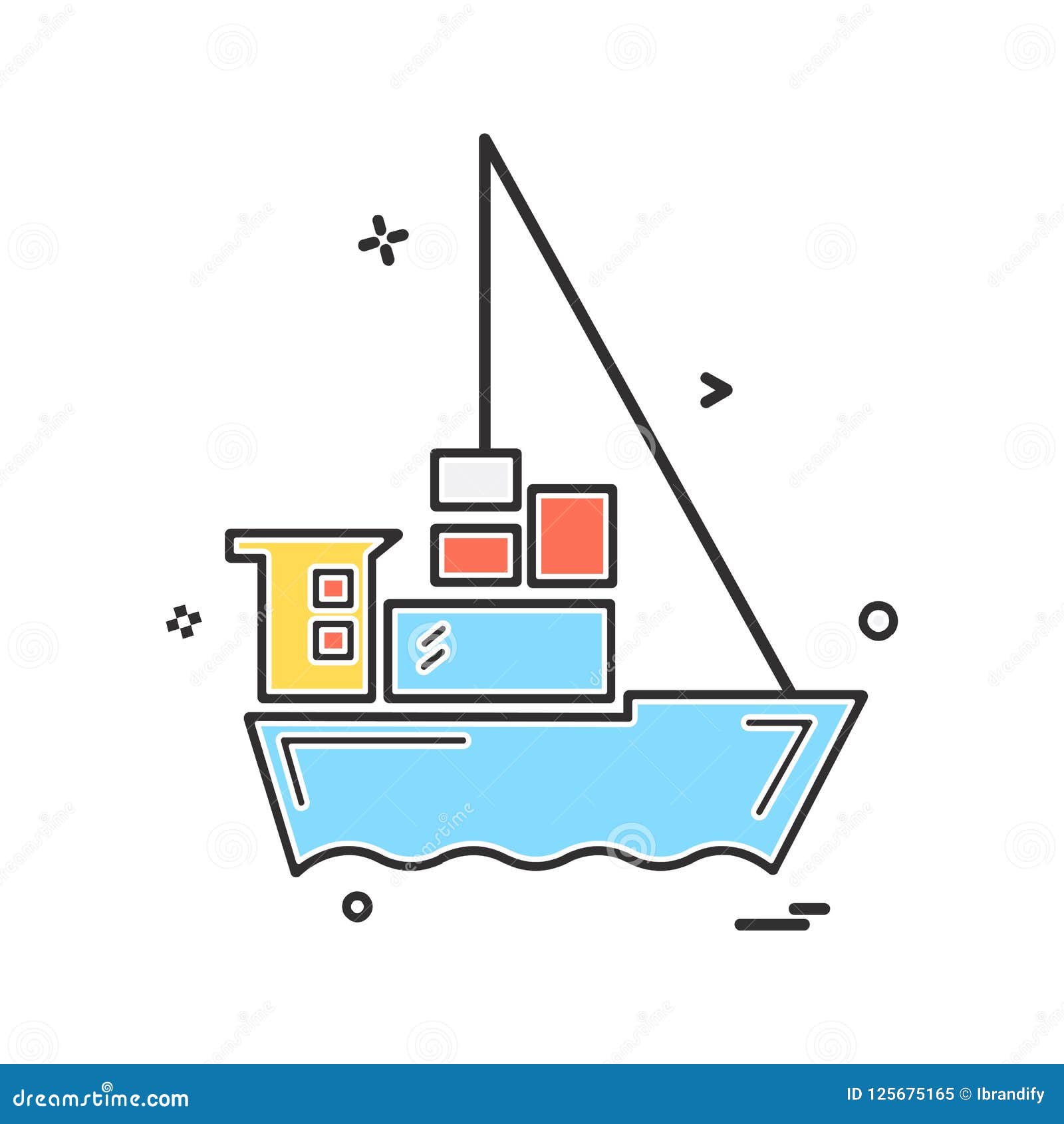 Ship icon design vector stock vector. Illustration of ocean - 125675165