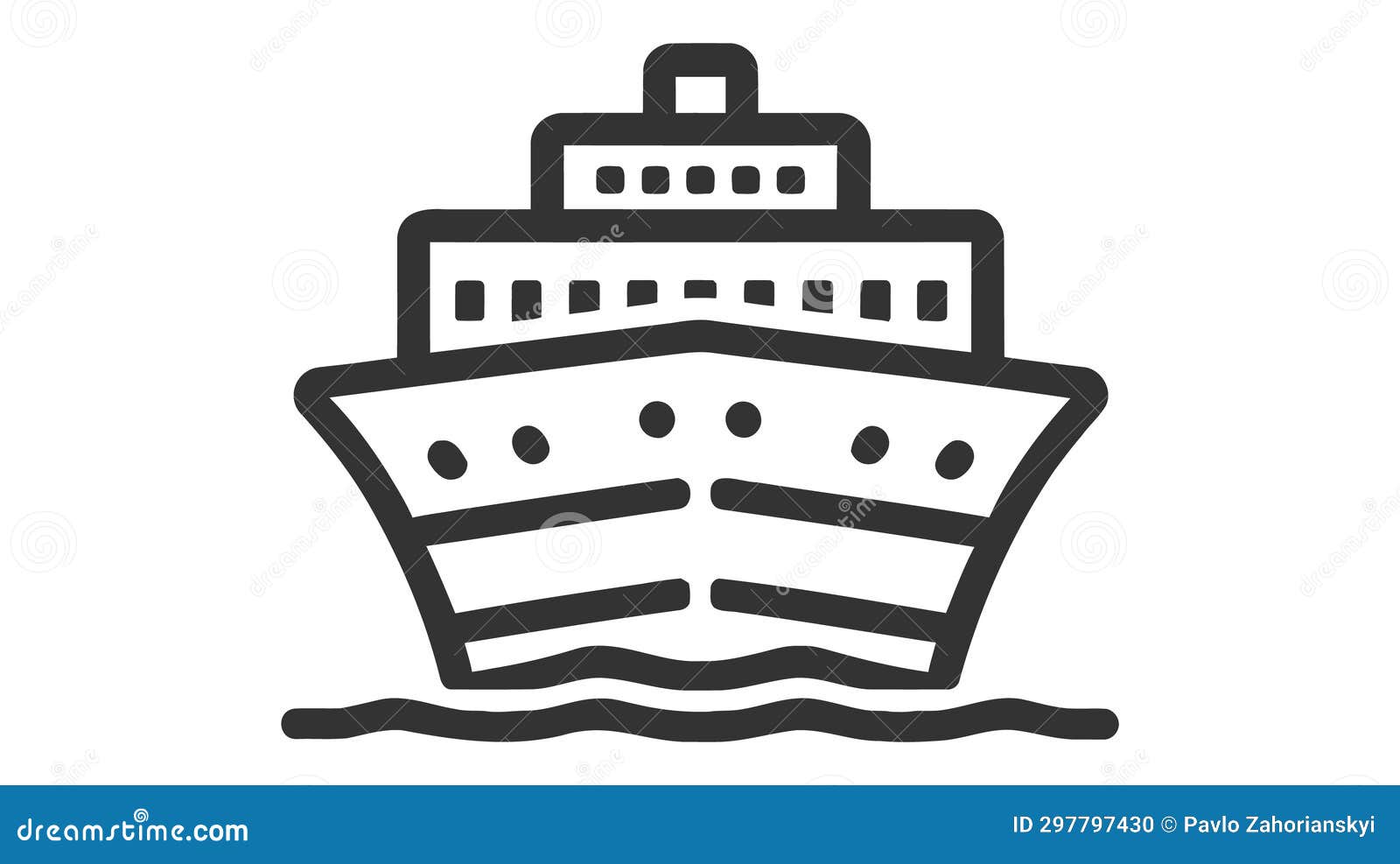 Ship Icon Flat. Black Pictogram on White Background Stock Illustration ...