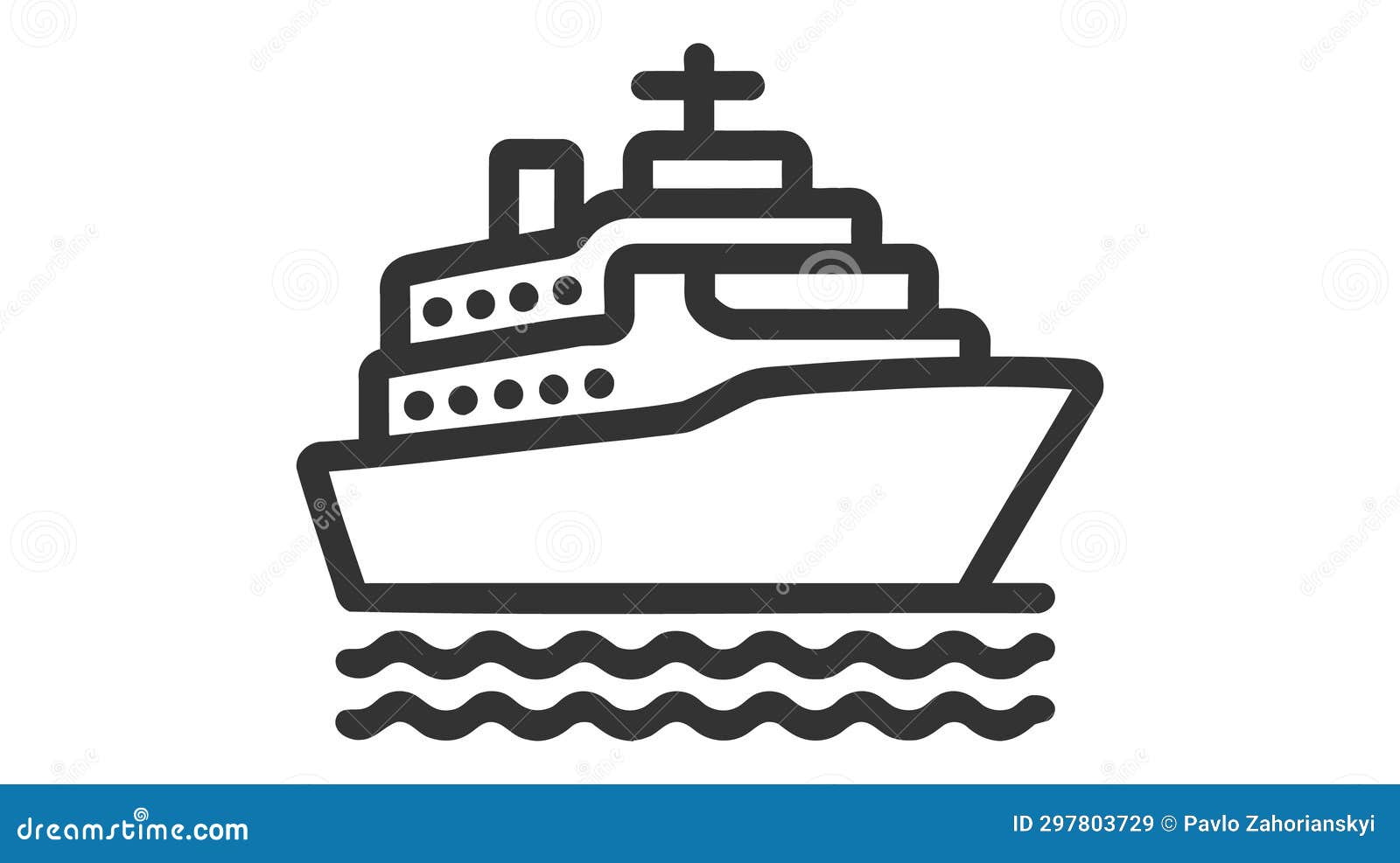 Ship Icon Flat. Black Pictogram on White Background Stock Illustration ...