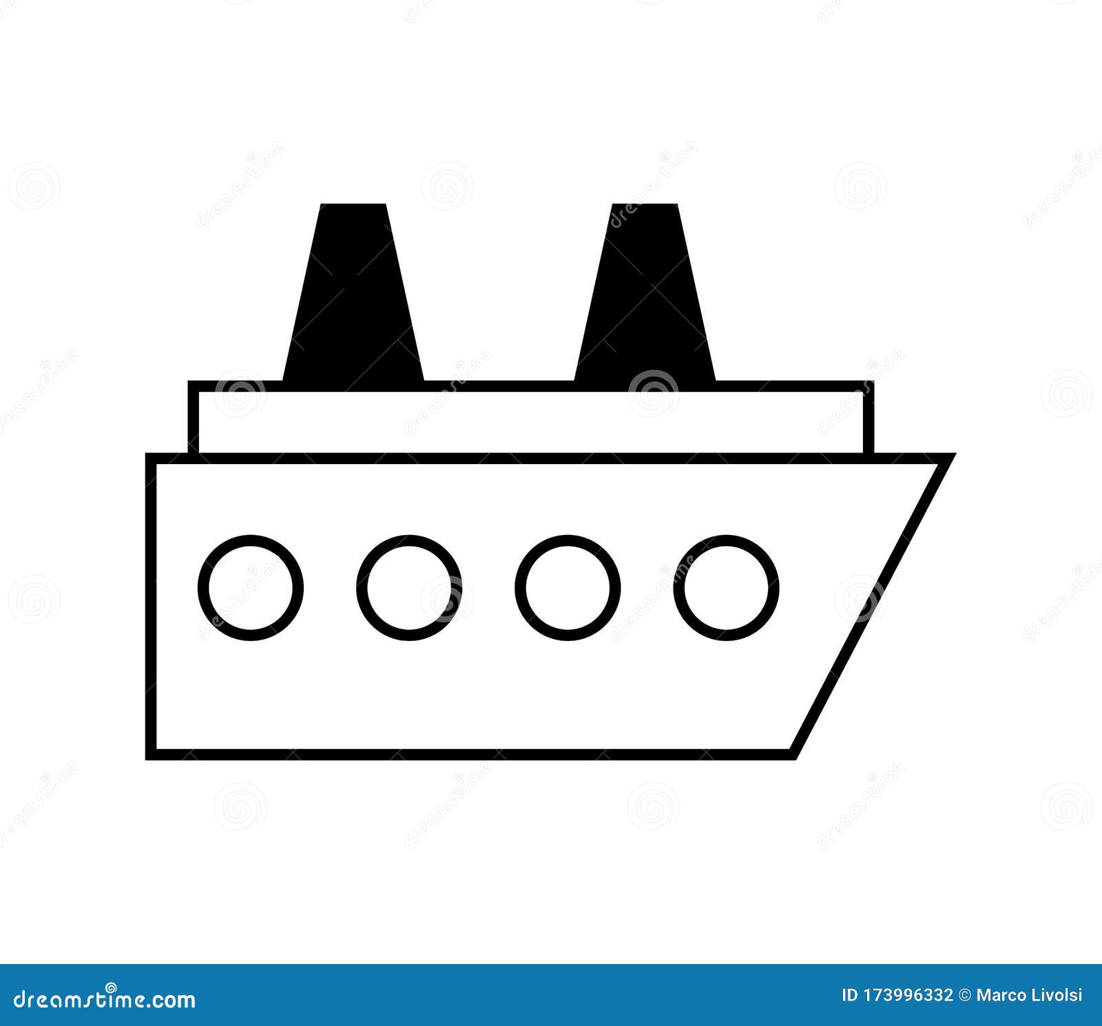 Ship Icon Illustrated in Vector on White Background Stock Illustration ...