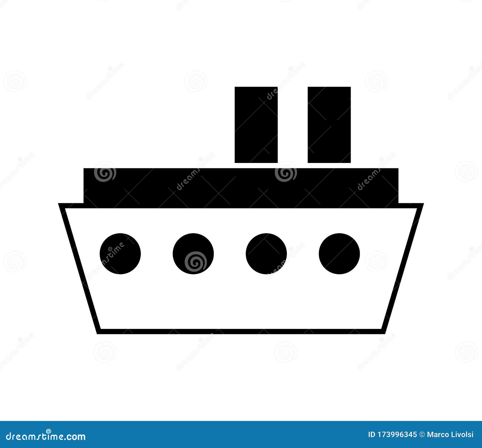 Ship Icon Illustrated in Vector on White Background Stock Illustration ...