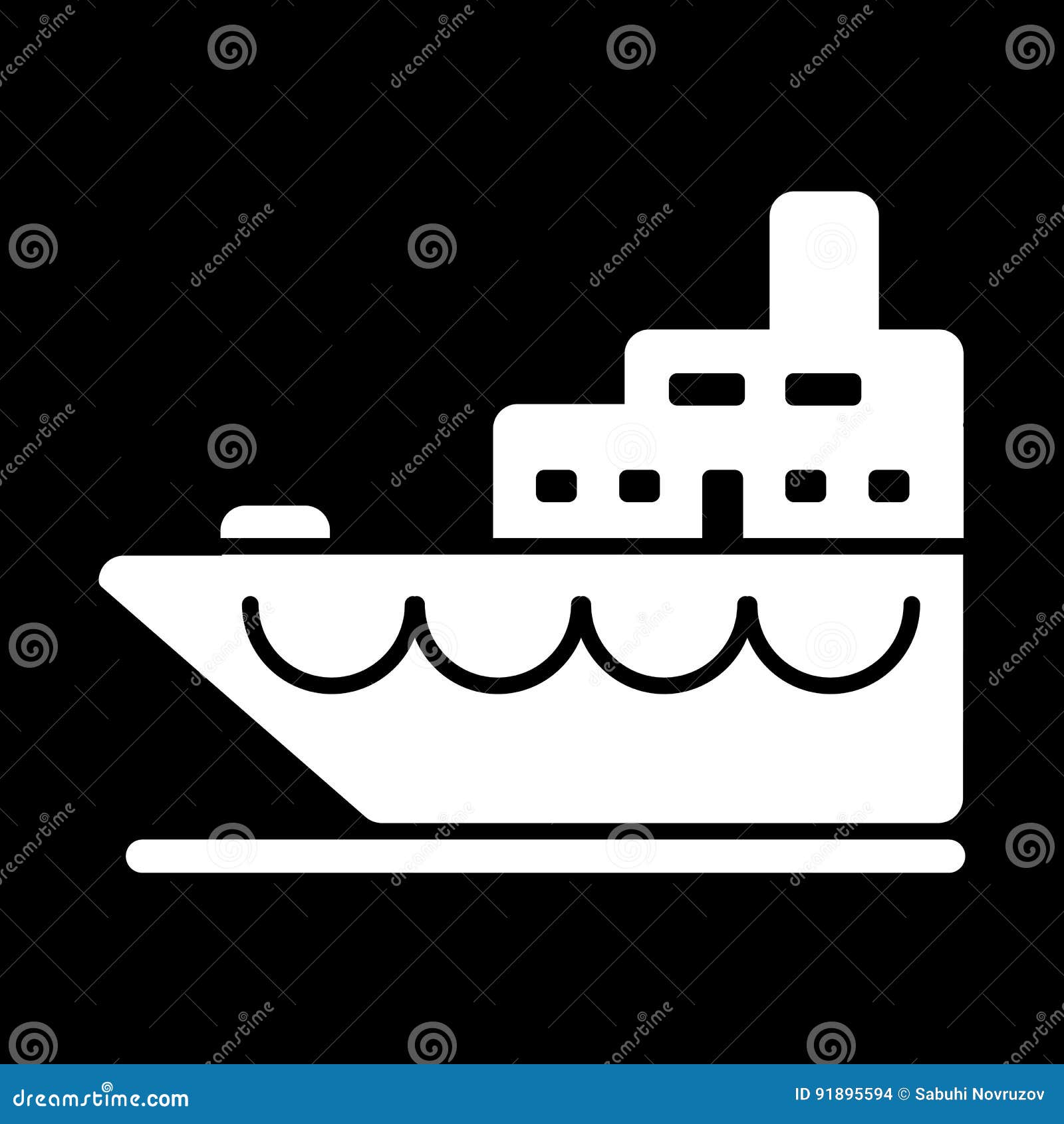 Ship Icon Isolated on Background. Vector Illustration Stock Vector ...