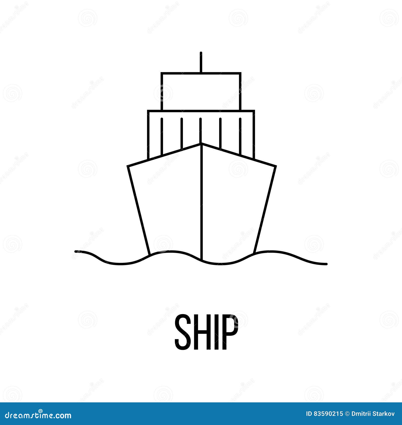 Ship Icon or Logo Line Art Style. Stock Vector - Illustration of luxury ...