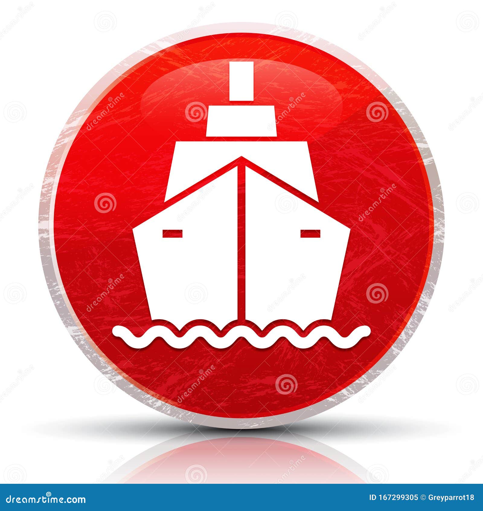 Ship Icon Metallic Grunge Abstract Red Round Button Illustration Stock ...