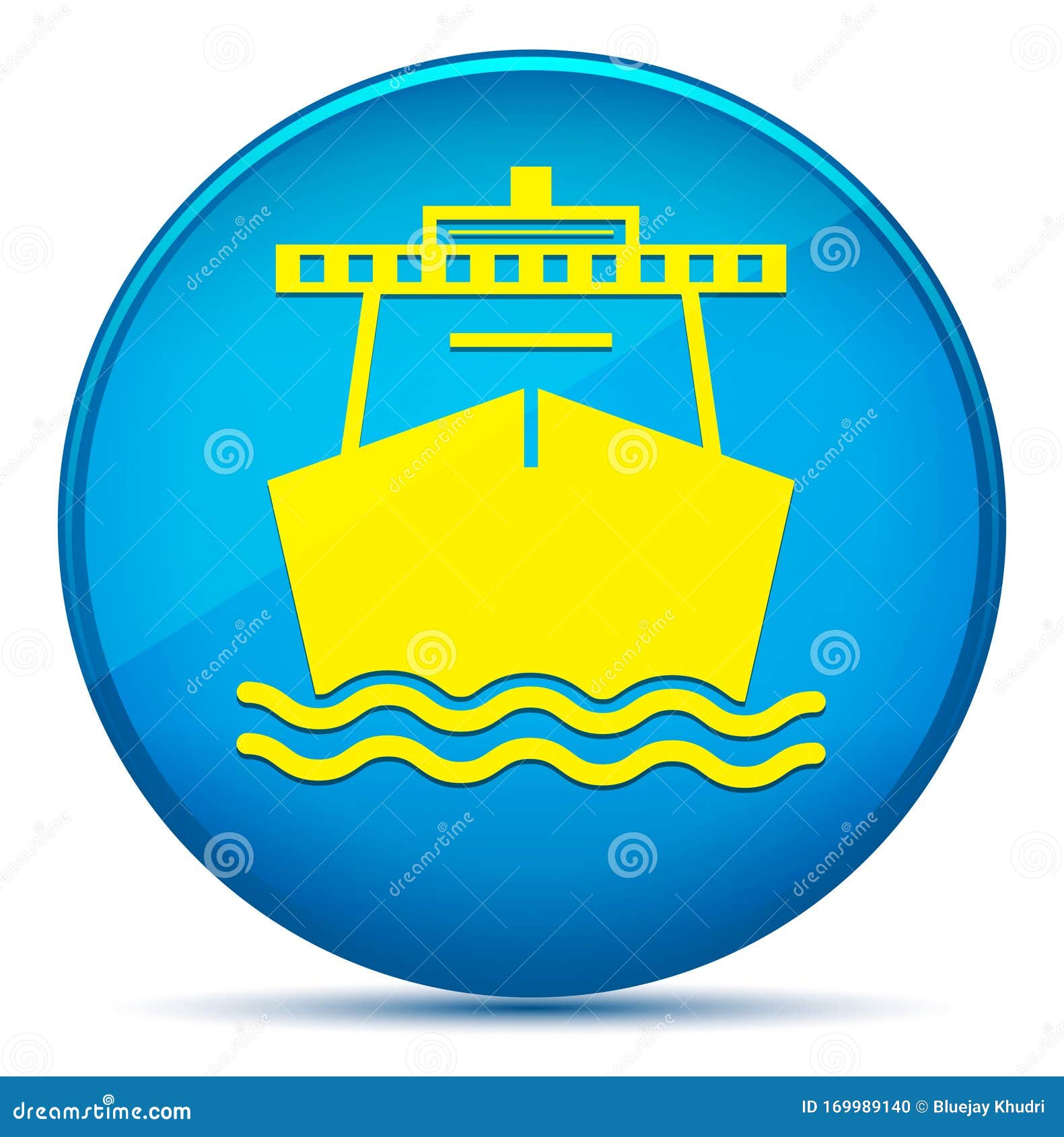 Ship Icon Modern Flat Cyan Blue Round Button Stock Illustration ...