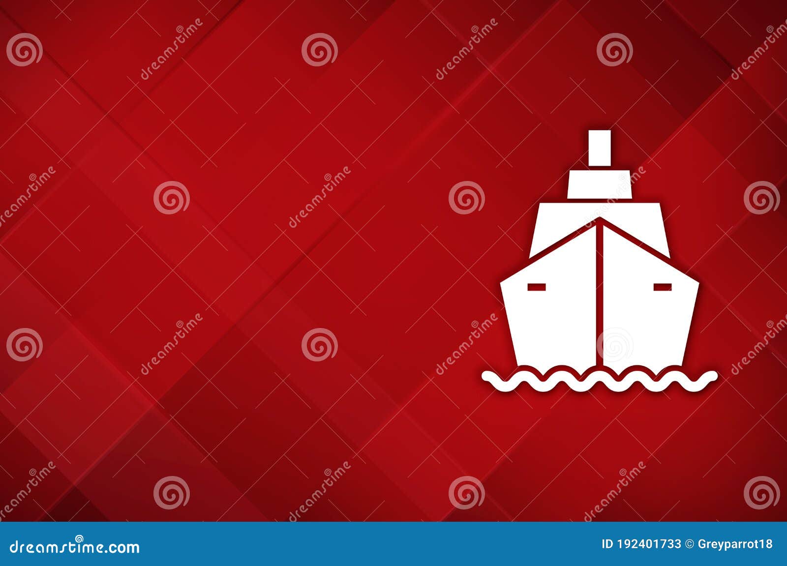 Ship Icon Modern Layout Design Abstract Red Background Illustration ...