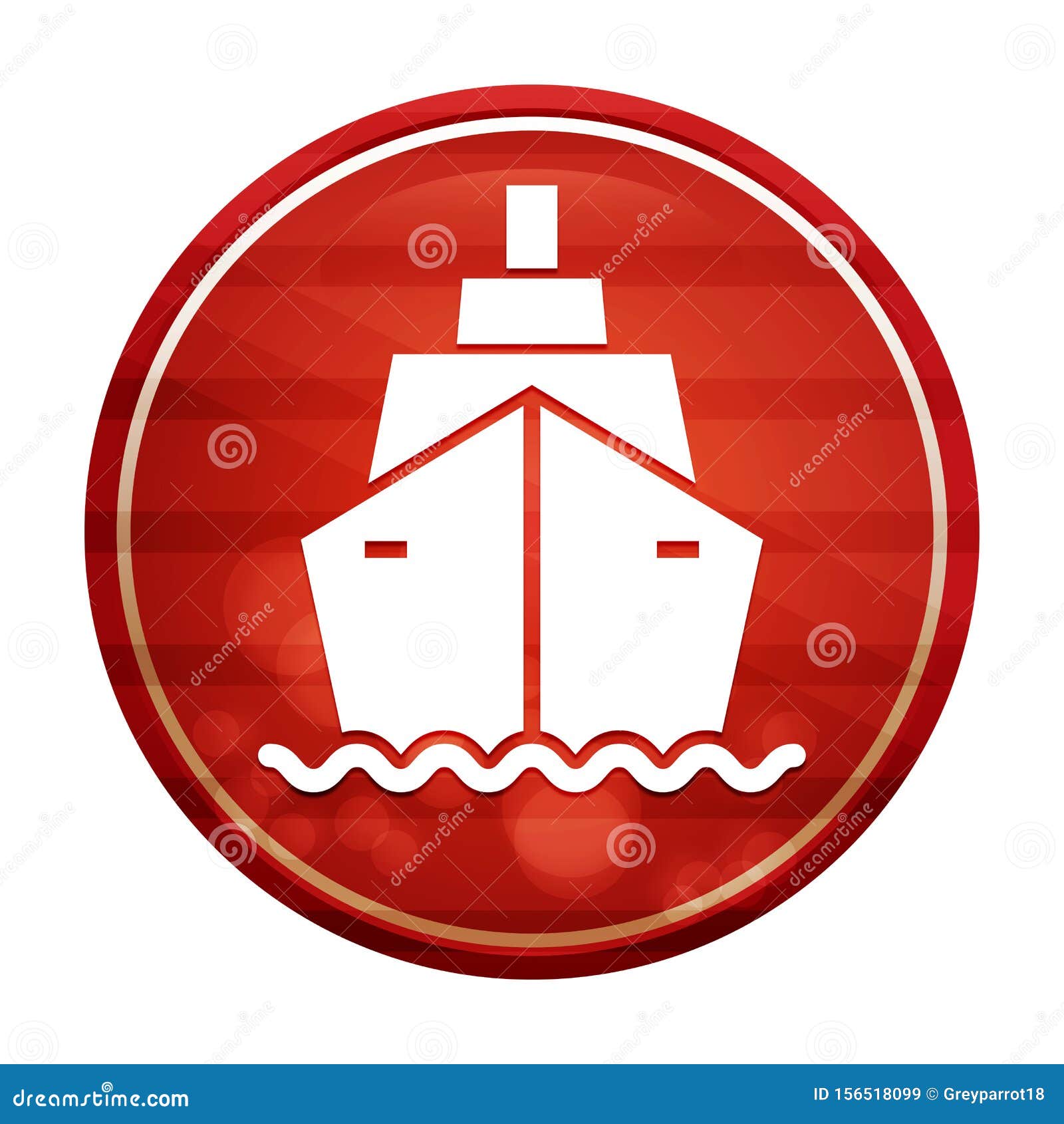 Ship Icon Realistic Diagonal Motion Red Round Button Illustration Stock ...
