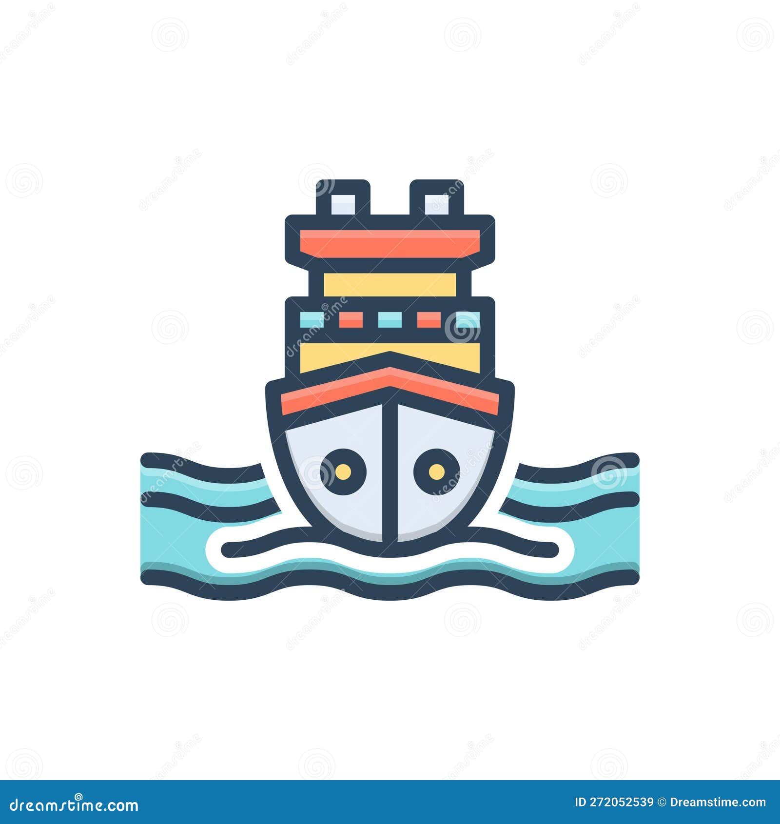 Color Illustration Icon for Ship, Vessel and Marine Stock Illustration ...