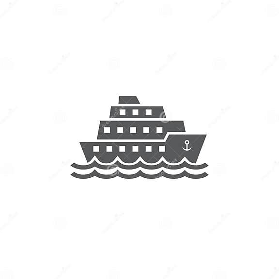 Ship Icon on White Background Stock Vector - Illustration of sailboat ...