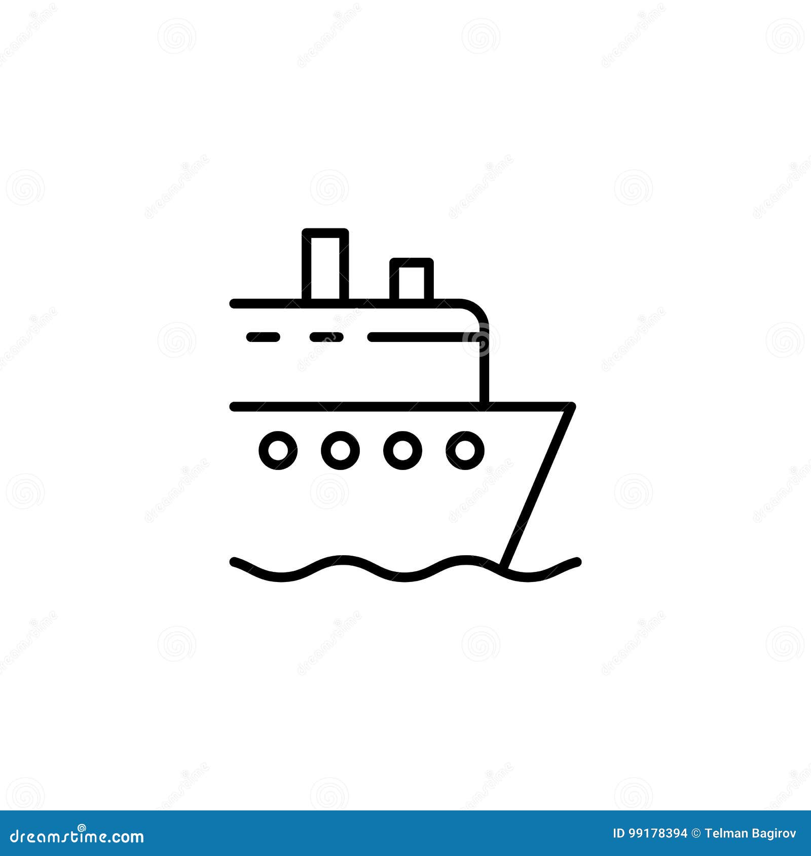 Ship Icon on White Background Stock Illustration - Illustration of ...