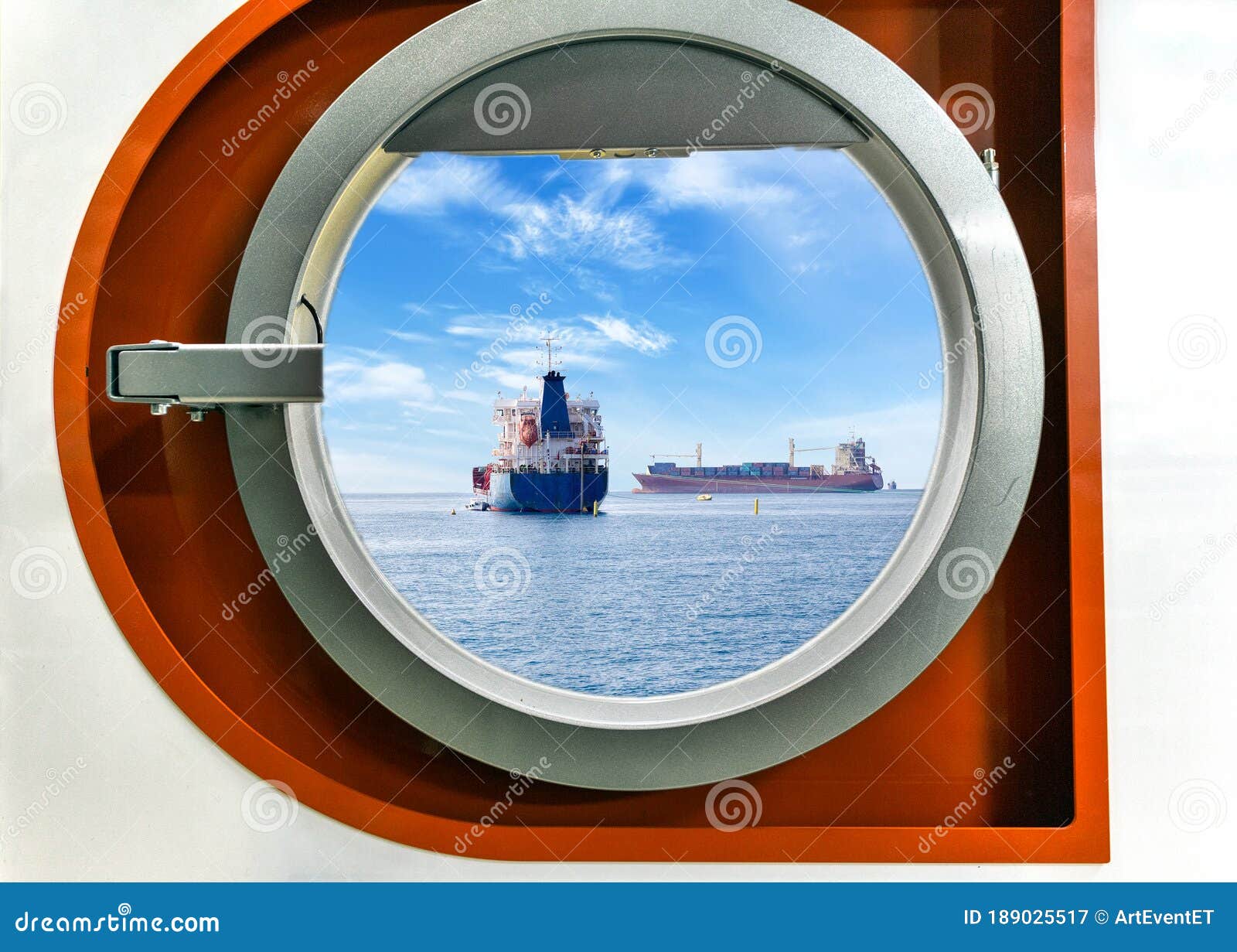 Ship Inside the Washing Machine. Rendezvous of Two Ships Stock Image ...