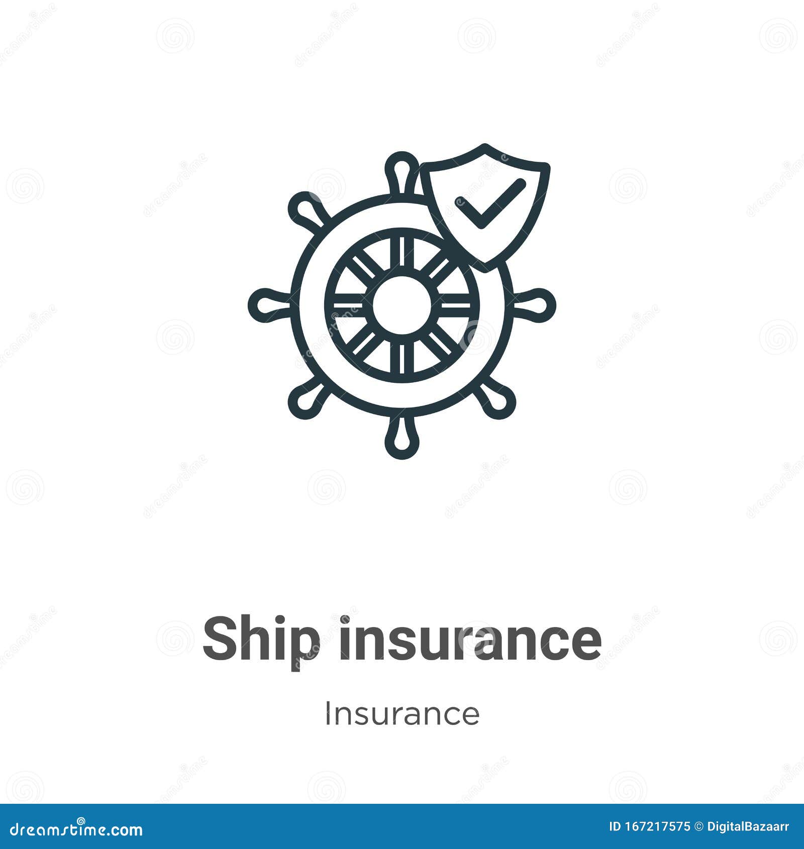 Ship Insurance Outline Vector Icon. Thin Line Black Ship Insurance Icon ...