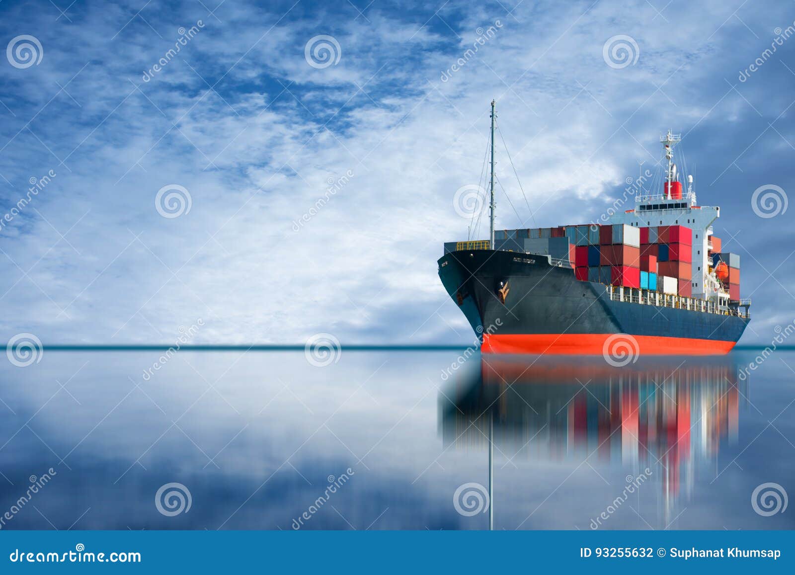 Ship with International Container Import Export Stock Photo - Image of ...