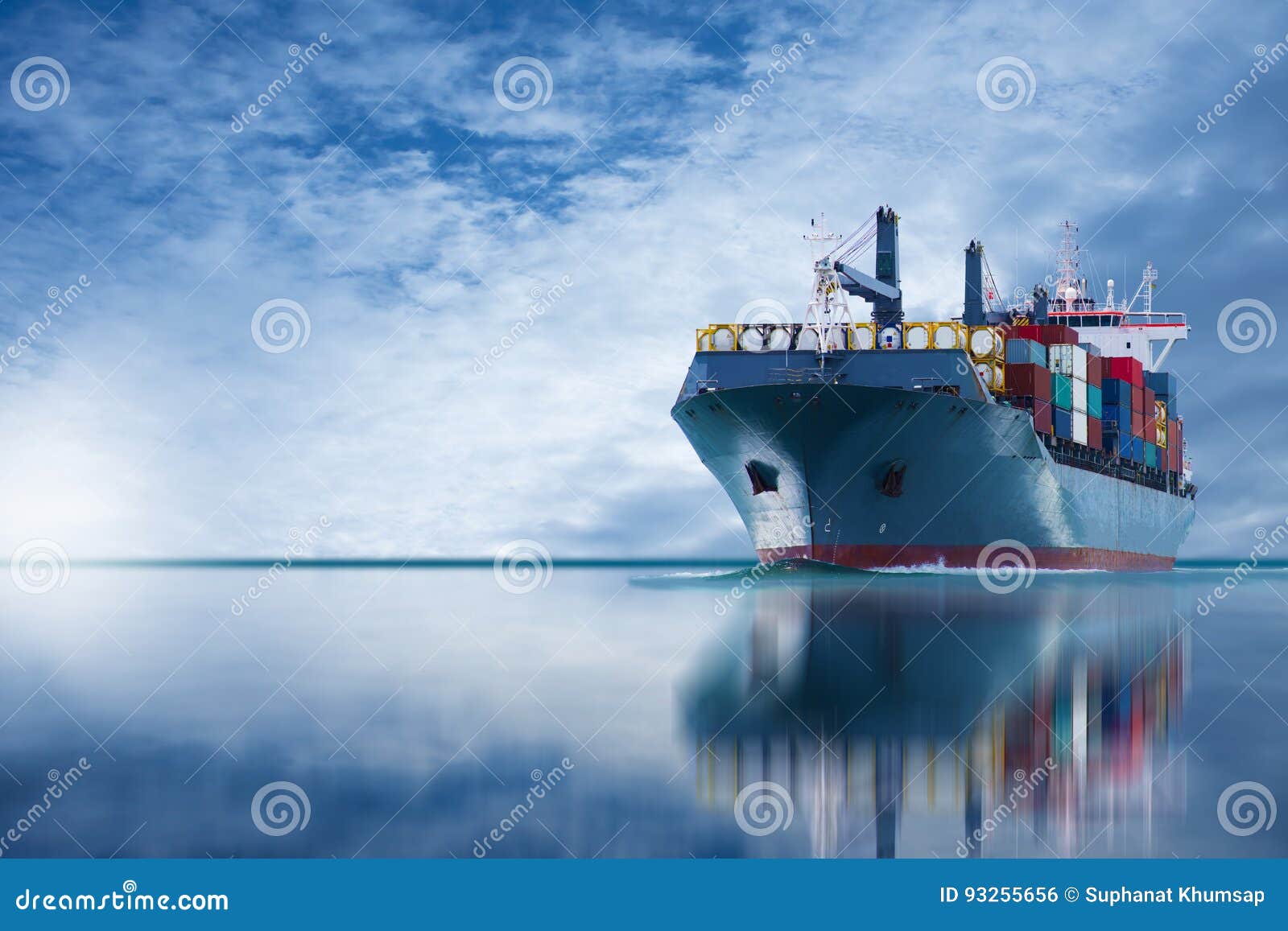 Ship with International Container Import Export Stock Photo - Image of ...
