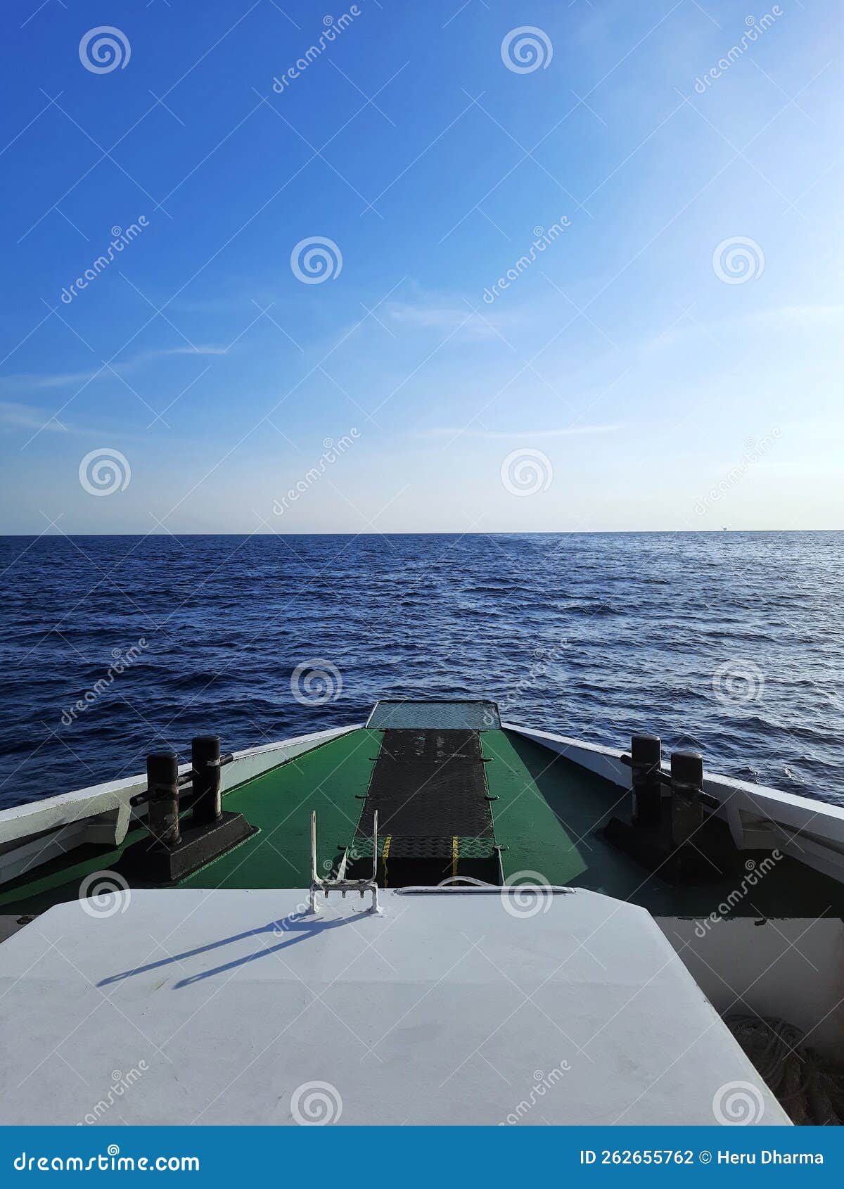 A Ship on Its Way To the Middle of the Sea Stock Photo - Image of dock ...
