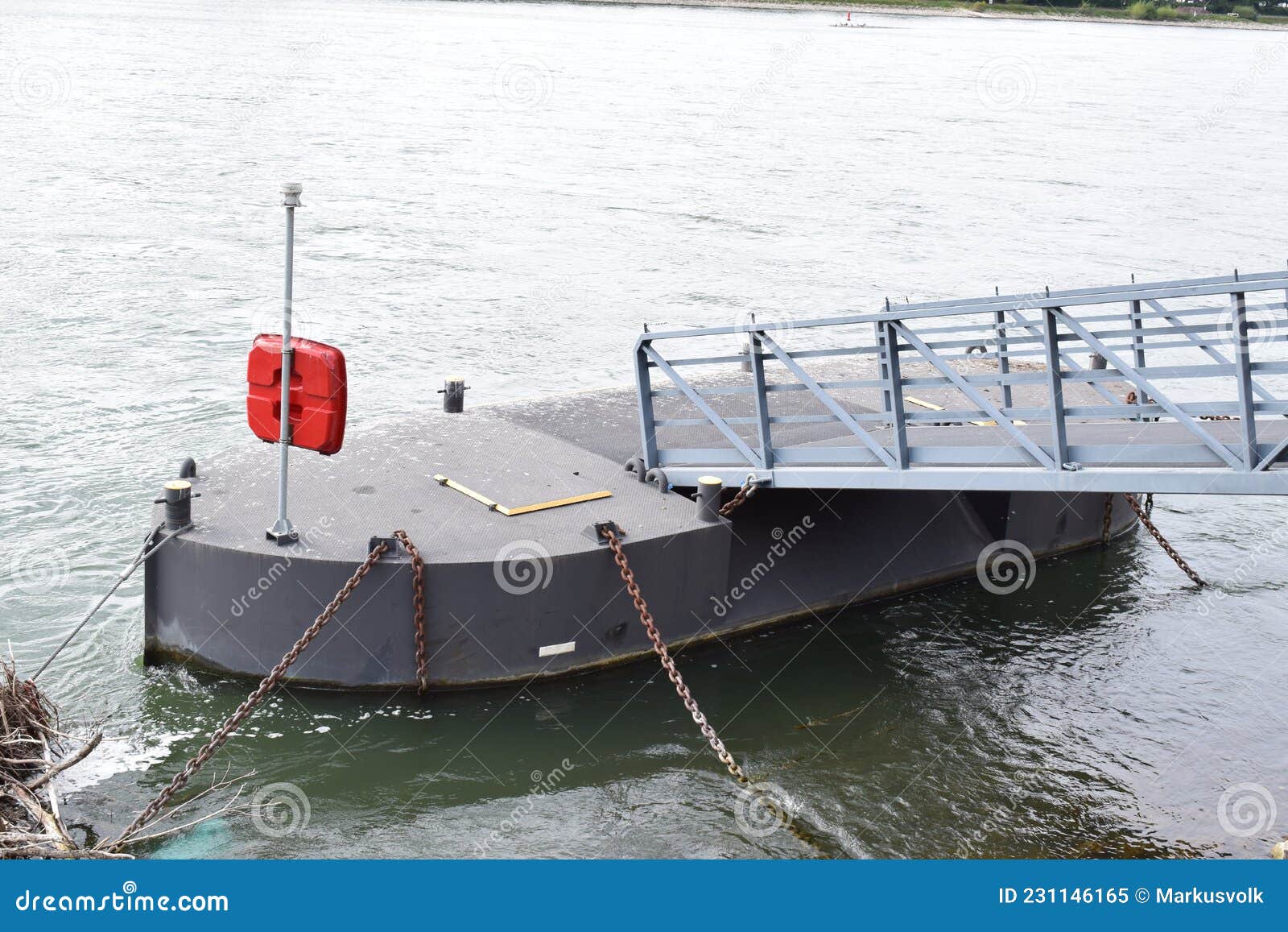 Ship jetty in the Rhine stock image. Image of ferry - 231146165