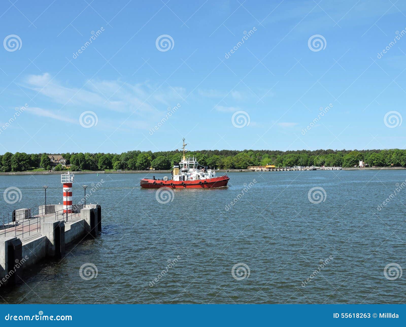 Ship in Klaipeda Port, Lithuania Stock Image - Image of port, boat ...