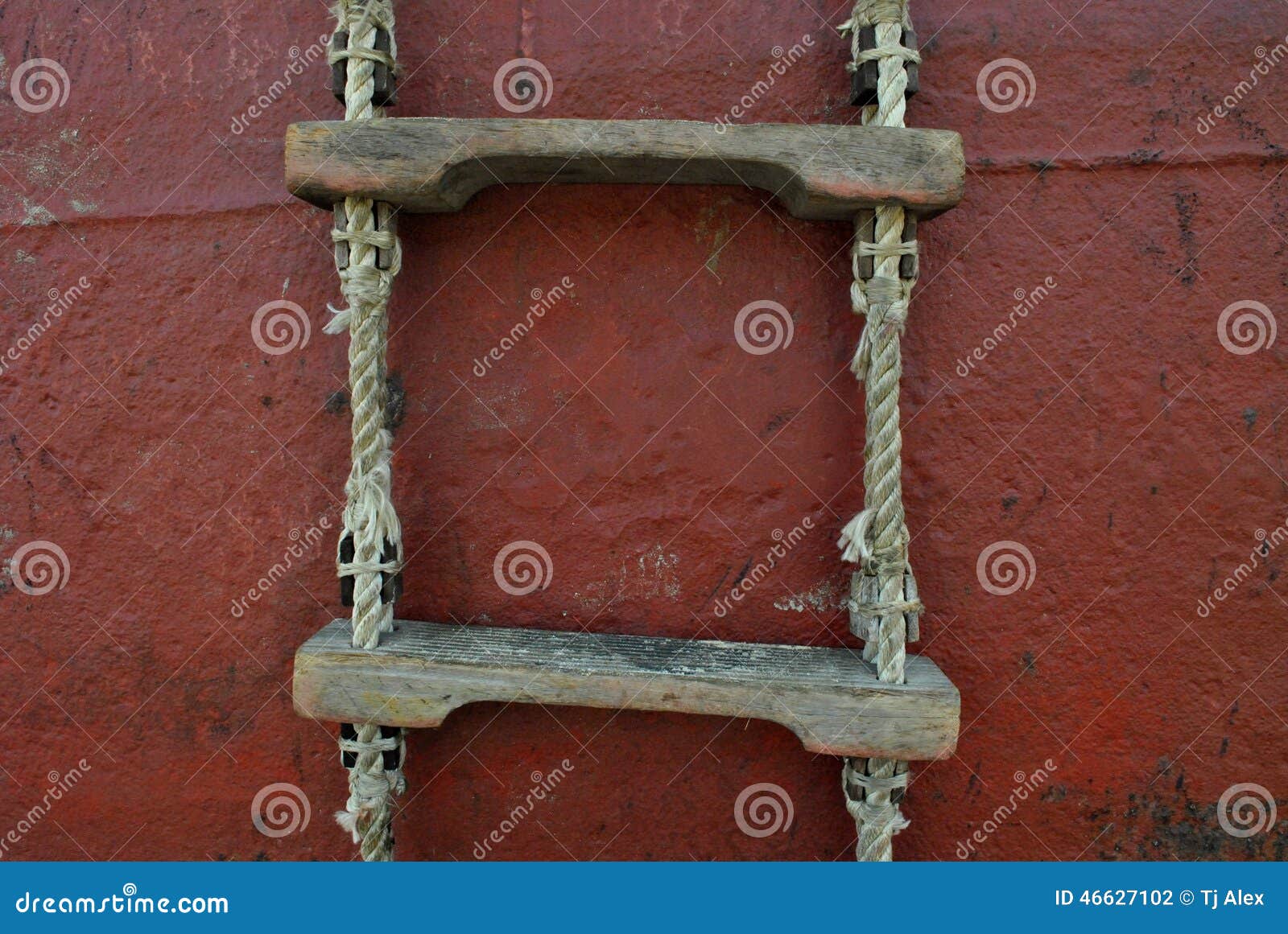 Ship Ladder stock photo. Image of iron, wooden, rope - 46627102