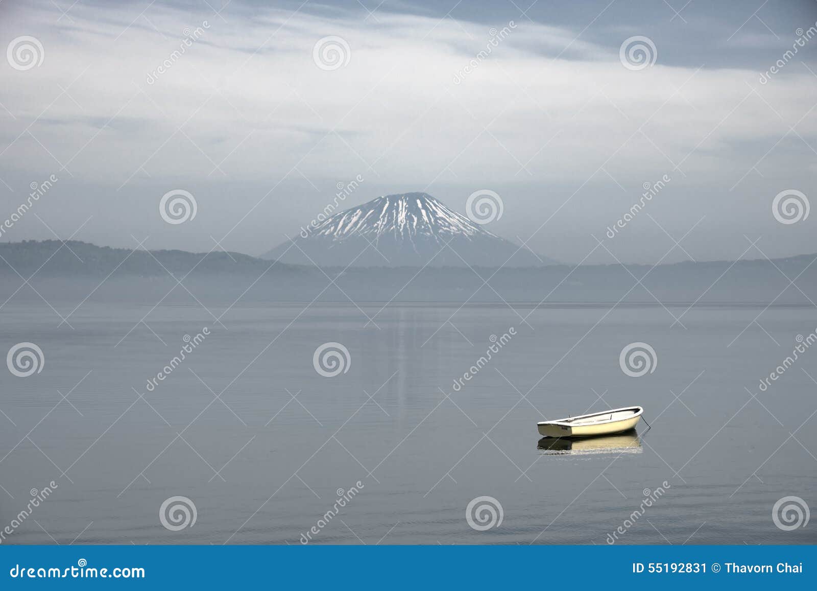 Ship at Lake and Small Fuji Mountain Stock Image - Image of cold ...