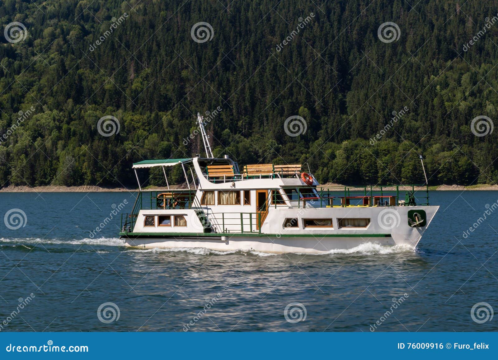 Ship on a lake stock photo. Image of landscape, ship - 76009916