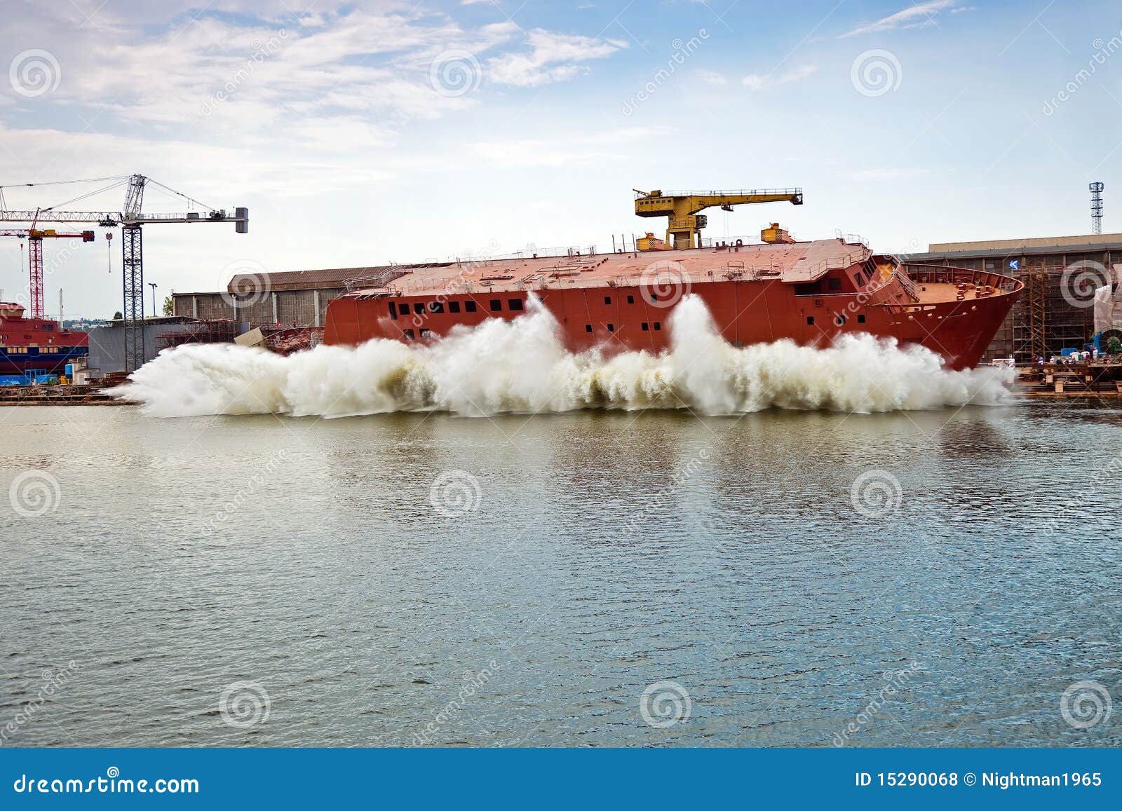 Ship launching stock photo. Image of pier, dockyard, freight - 15290068