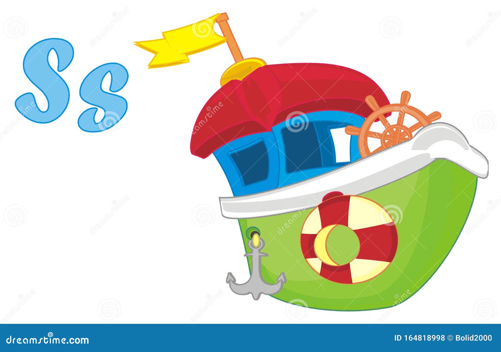 Ship and letters stock illustration. Illustration of pirate - 164818998