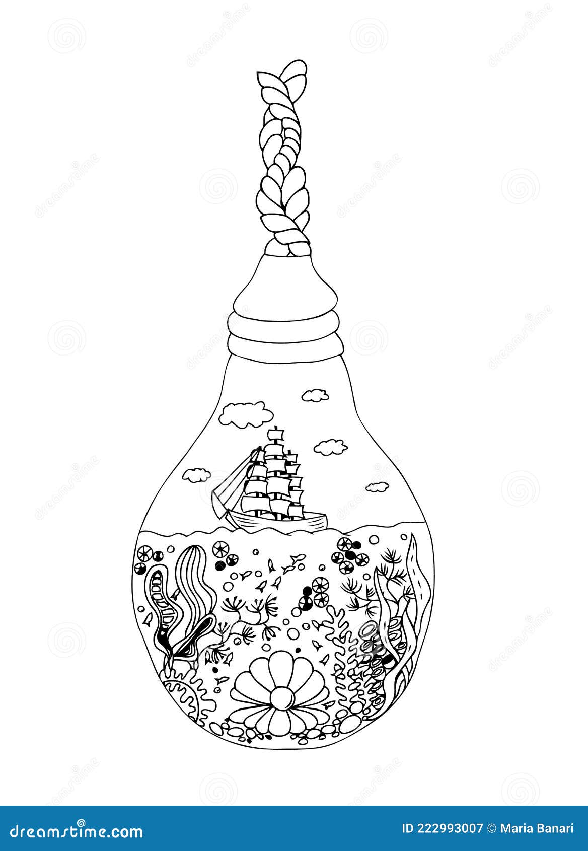 Ship In Lightbulb. Vector Image | CartoonDealer.com #80704152