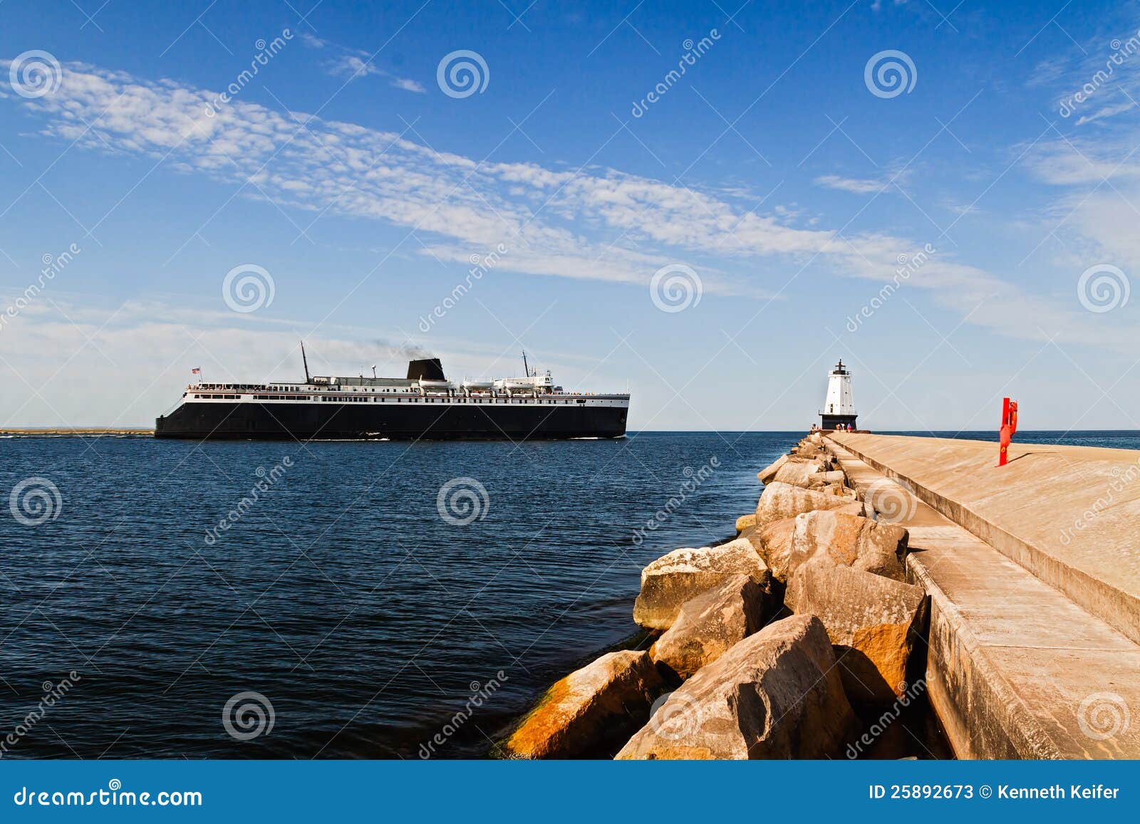 Ship and Lighthouse stock image. Image of north, maritime - 25892673