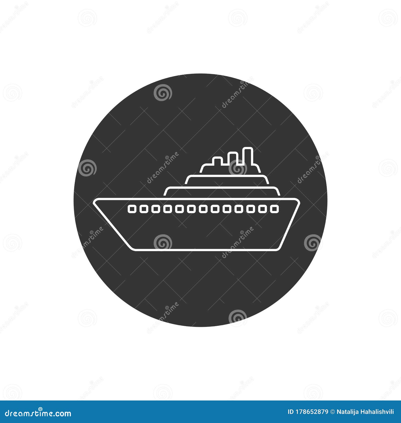 Vector Cruise Ship Icon Color On White Background | CartoonDealer.com ...