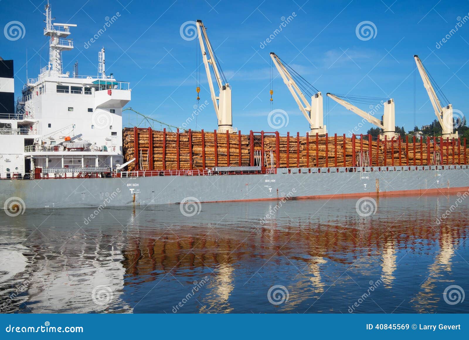 Ship Loaded With Timber Royalty-Free Stock Photography | CartoonDealer ...
