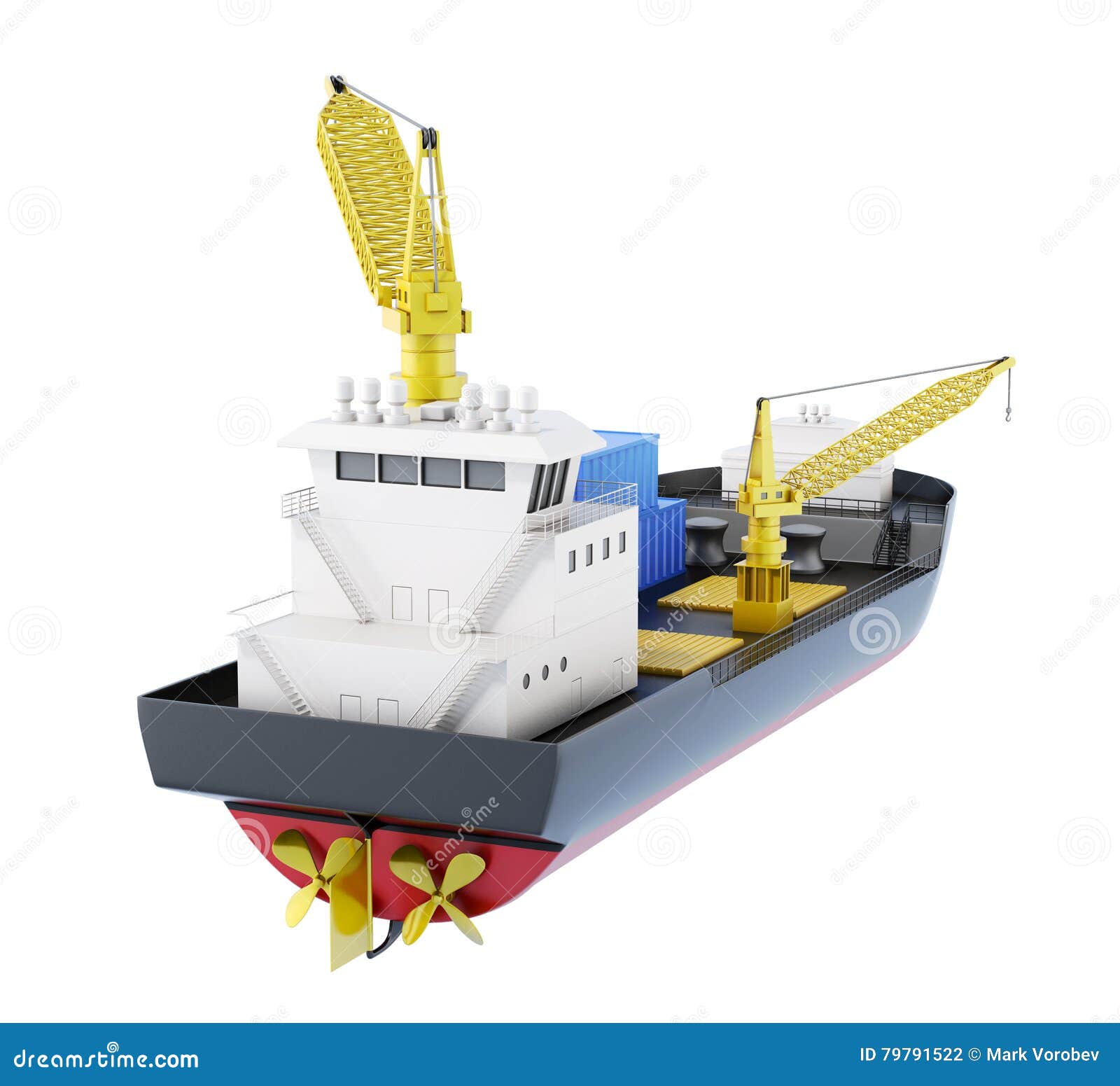 Ship Loader with Crane on White Background. 3d Renderin Stock ...