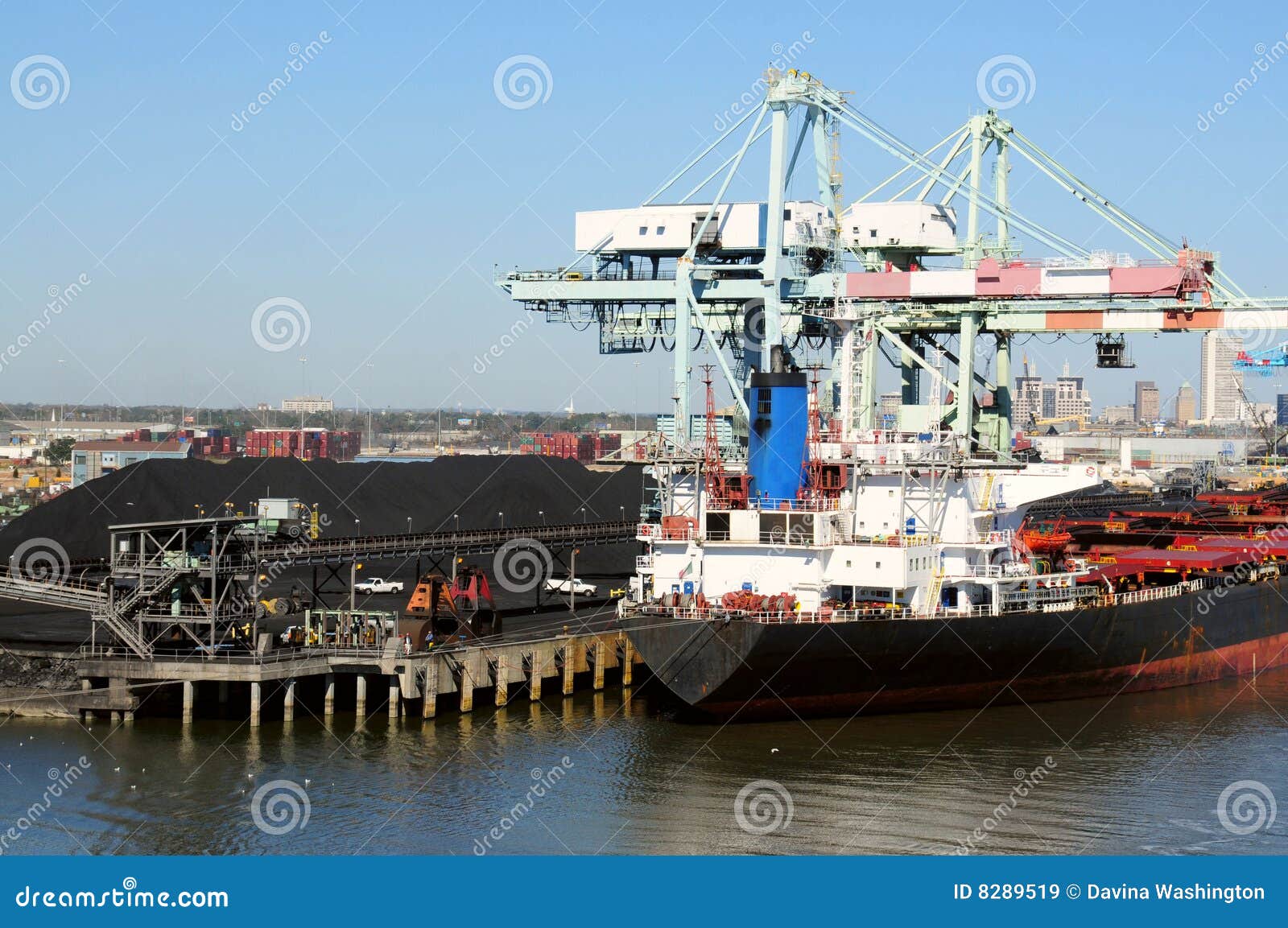 Ship loading coal stock image. Image of power, water, coal - 8289519