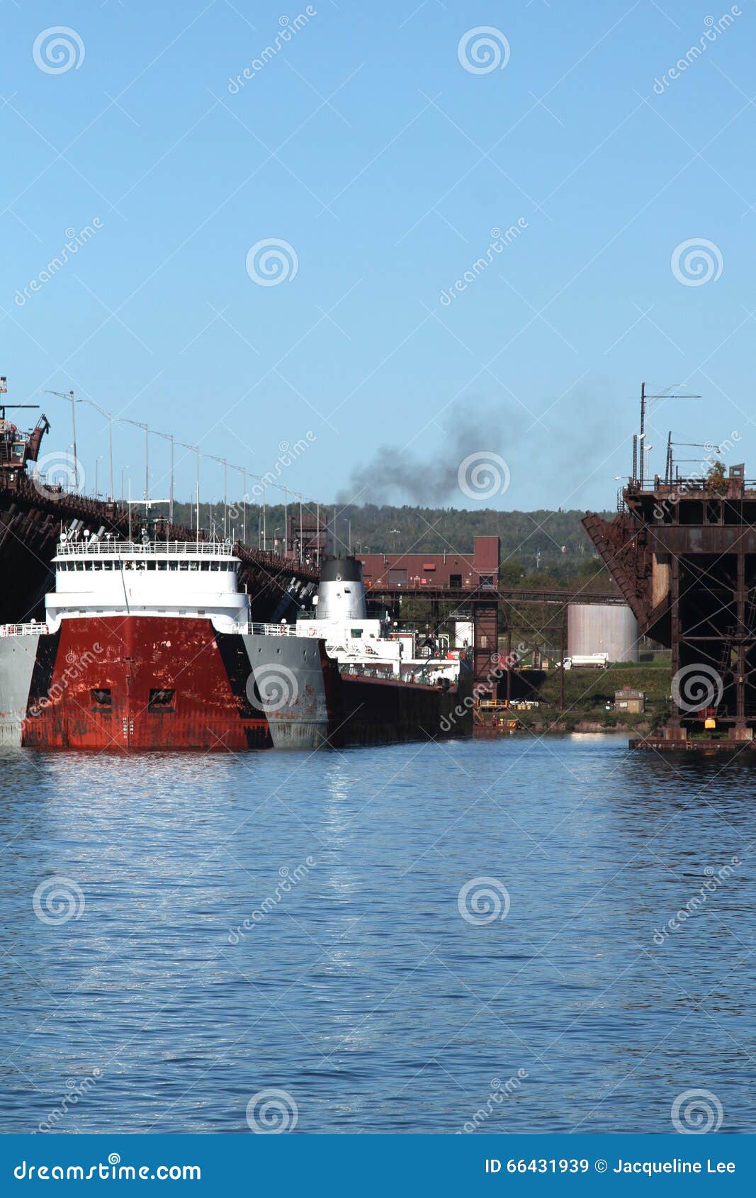 Ship at Loading Dock in Port Stock Image - Image of industrial, loaded ...