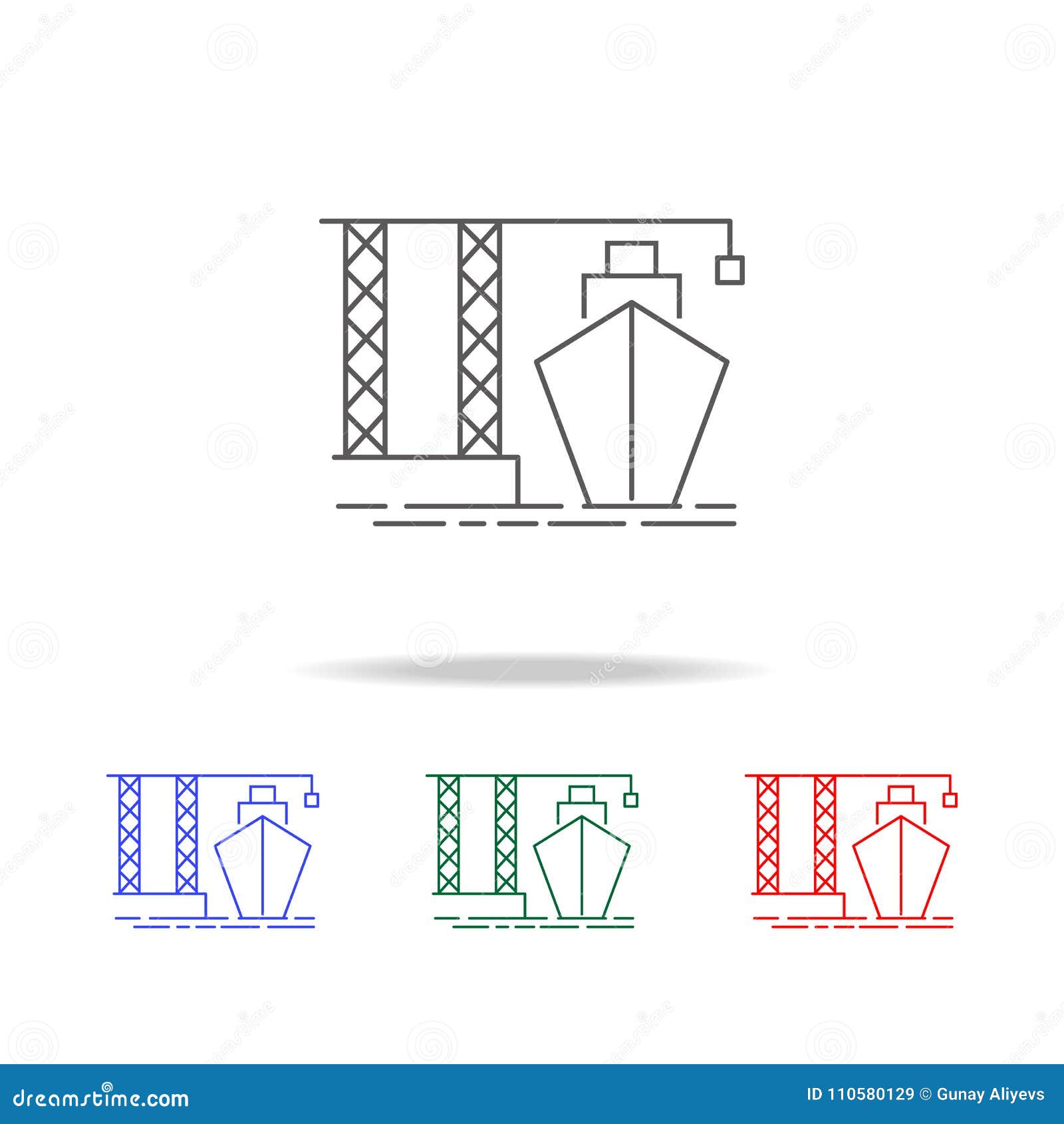 Ship Loading Icon. Elements in Multi Colored Icons for Mobile Concept ...