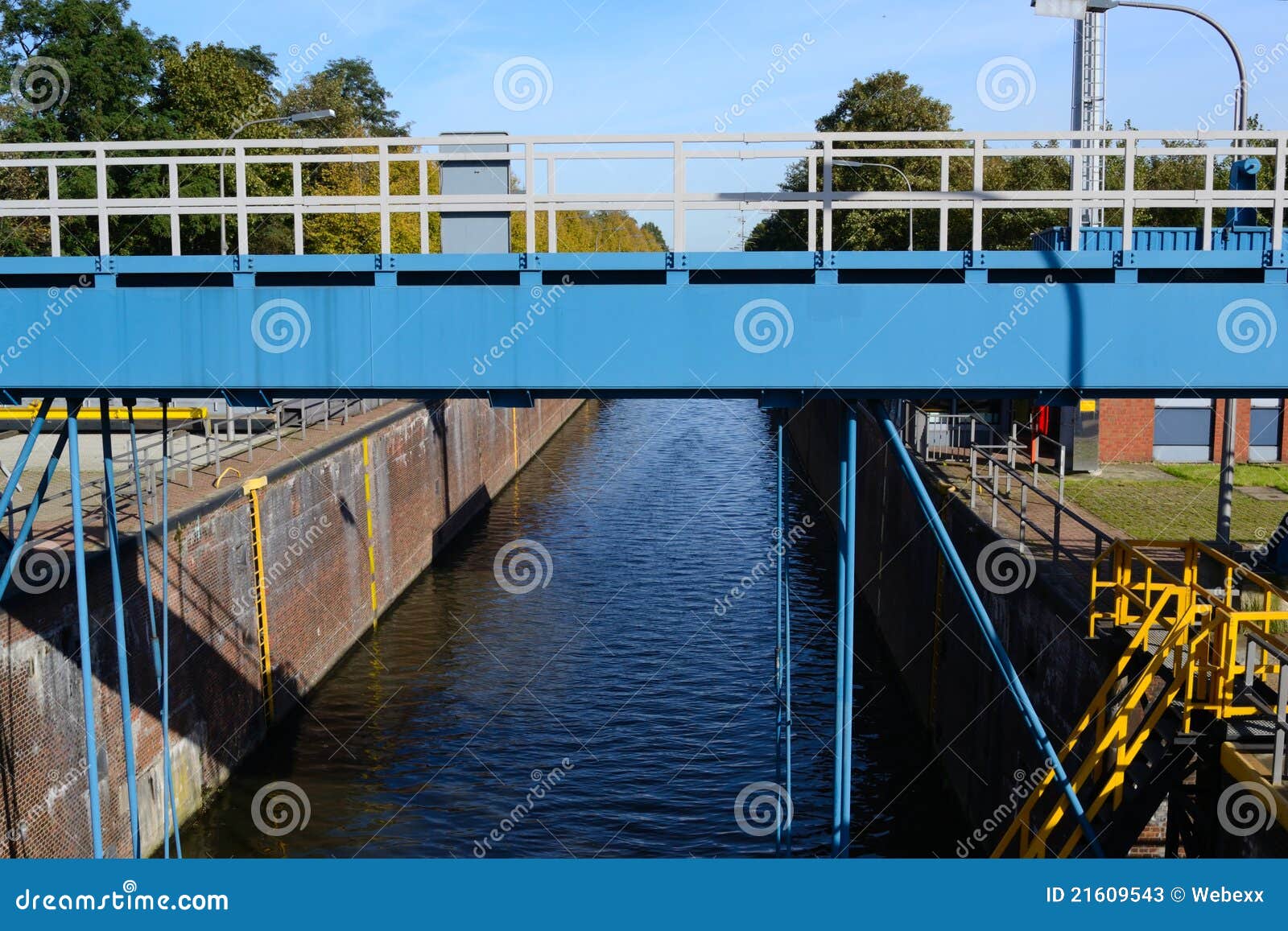 Ship lock stock image. Image of mirror, center, buildings - 21609543