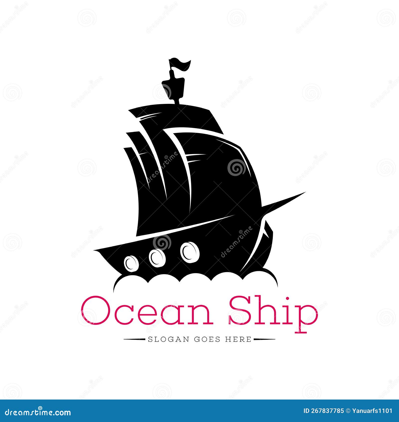 Ship Logo Design Concept Vector Stock Illustration - Illustration of ...
