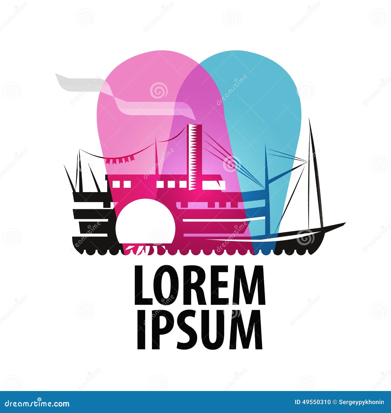 Ship Logo Design Template. Steamer Or Cruise Icon Vector Illustration ...