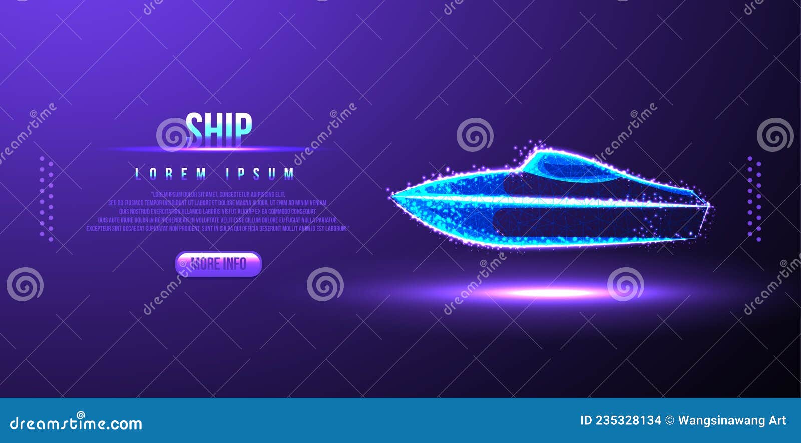 Ship low poly wireframe stock vector. Illustration of geometric - 235328134