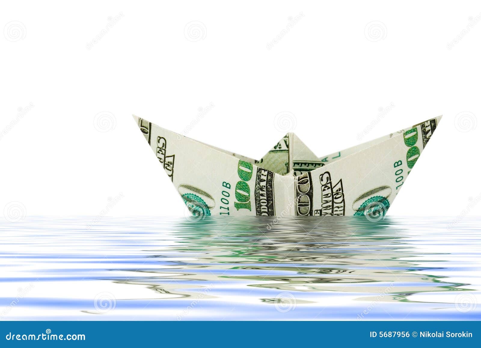 Ship Made of Money in Water Stock Photo - Image of investment, exchange ...