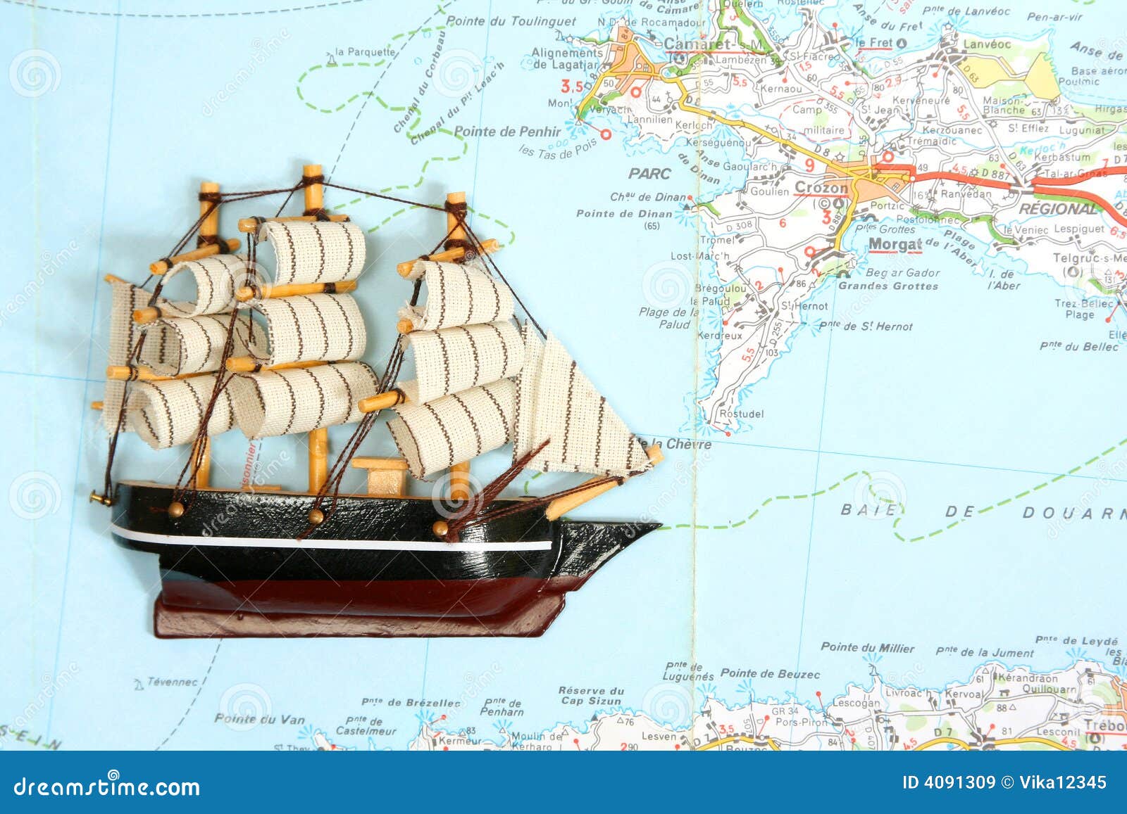 Ship on map stock image. Image of anchor, nautical, compass - 4091309
